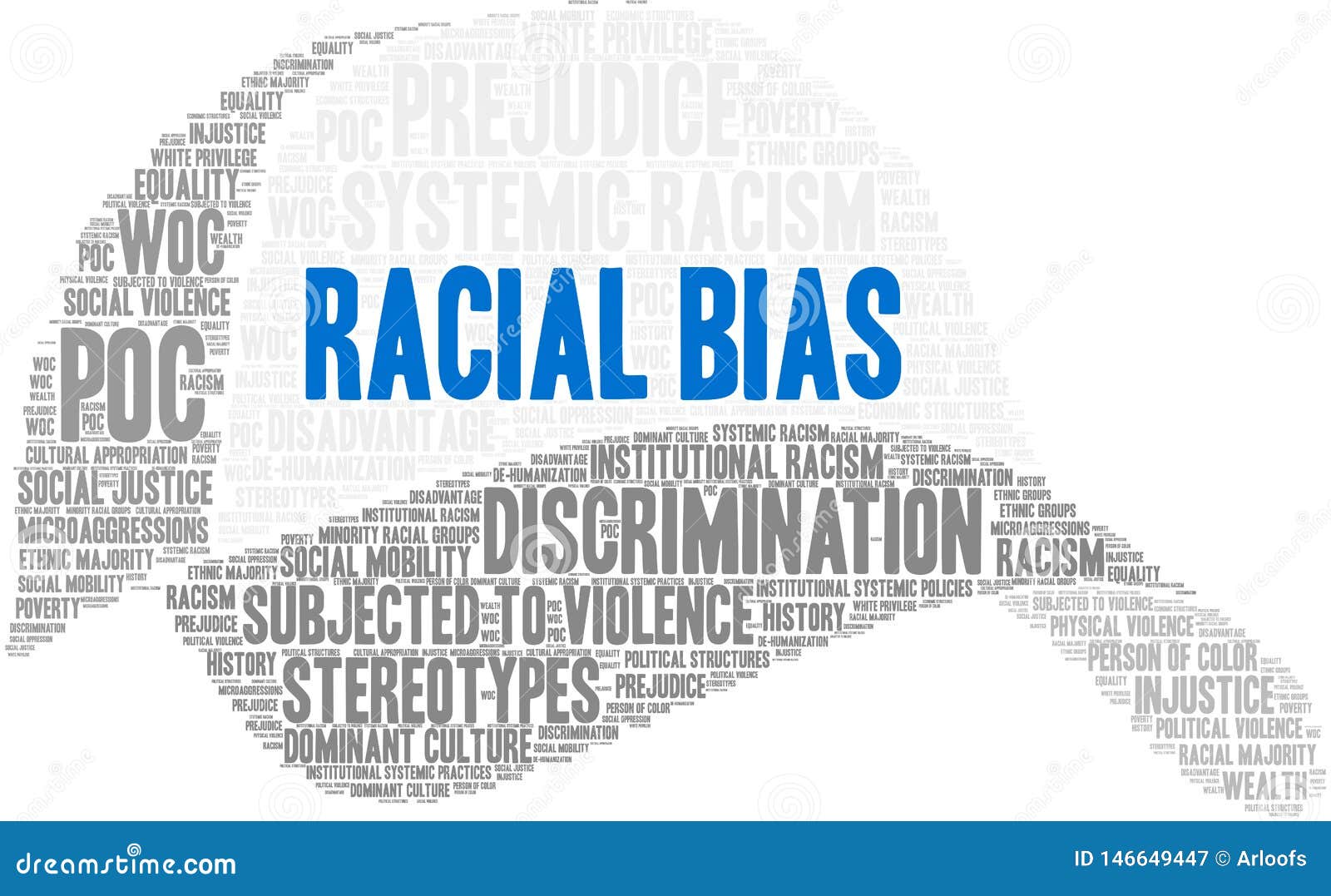 Racial Bias Word Cloud stock vector. Illustration of person - 146649447