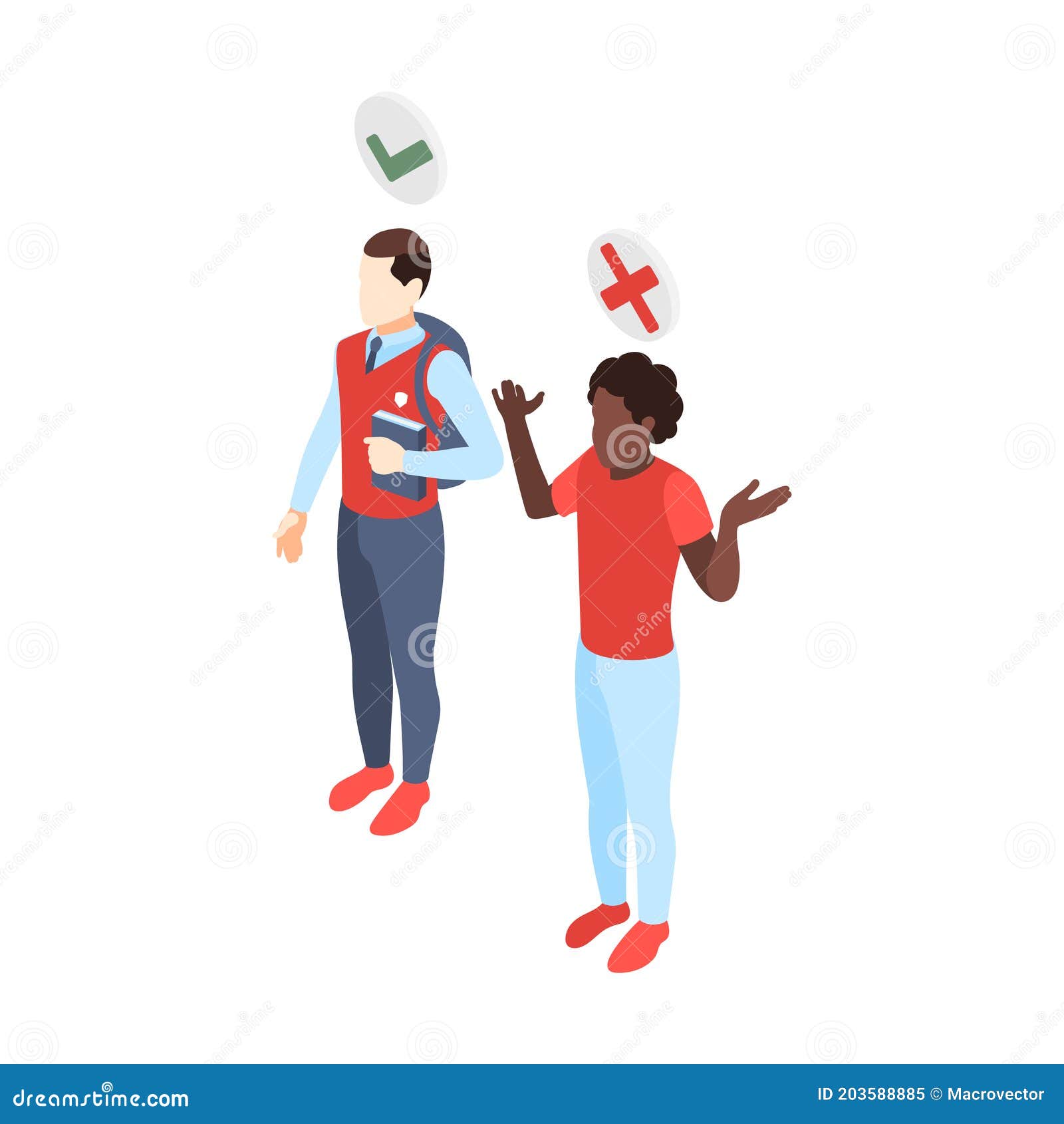 Racial Discrimination Students Composition Stock Vector - Illustration ...