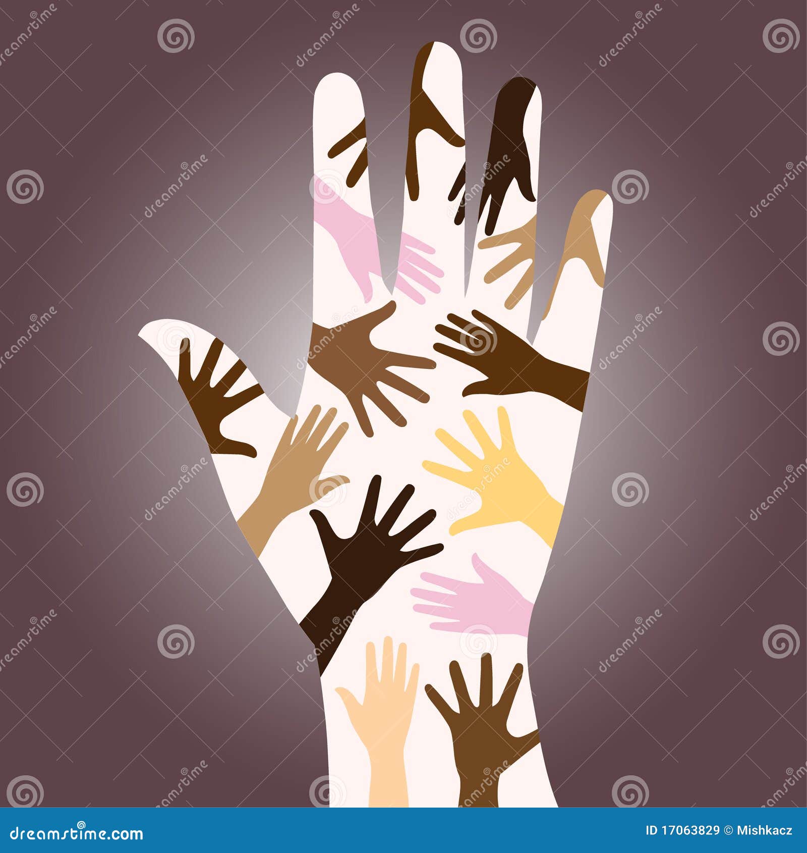 Racial diverse hands stock vector. Illustration of curves - 17063829
