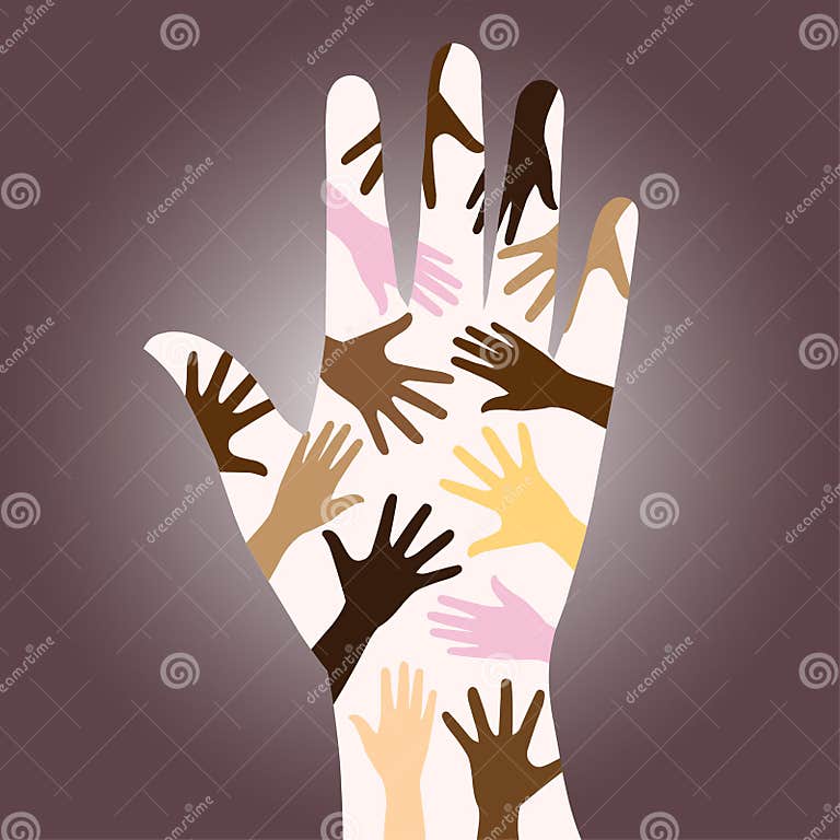 Racial diverse hands stock vector. Illustration of curves - 17063829