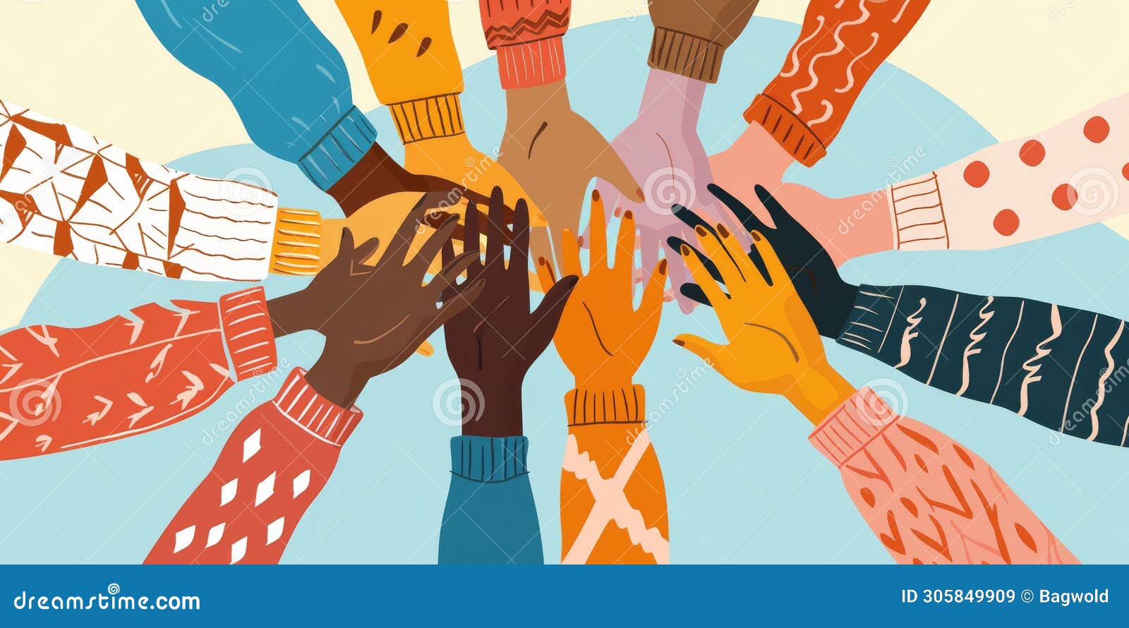 Racial Equality Shown by the Hands of Diverse Multi-ethnic and ...