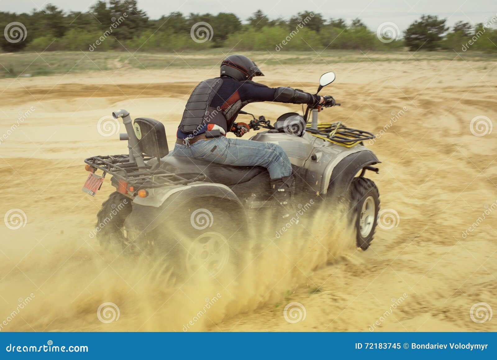 Racing ATV is sand. stock image. Image of offroad, multirace - 72183745