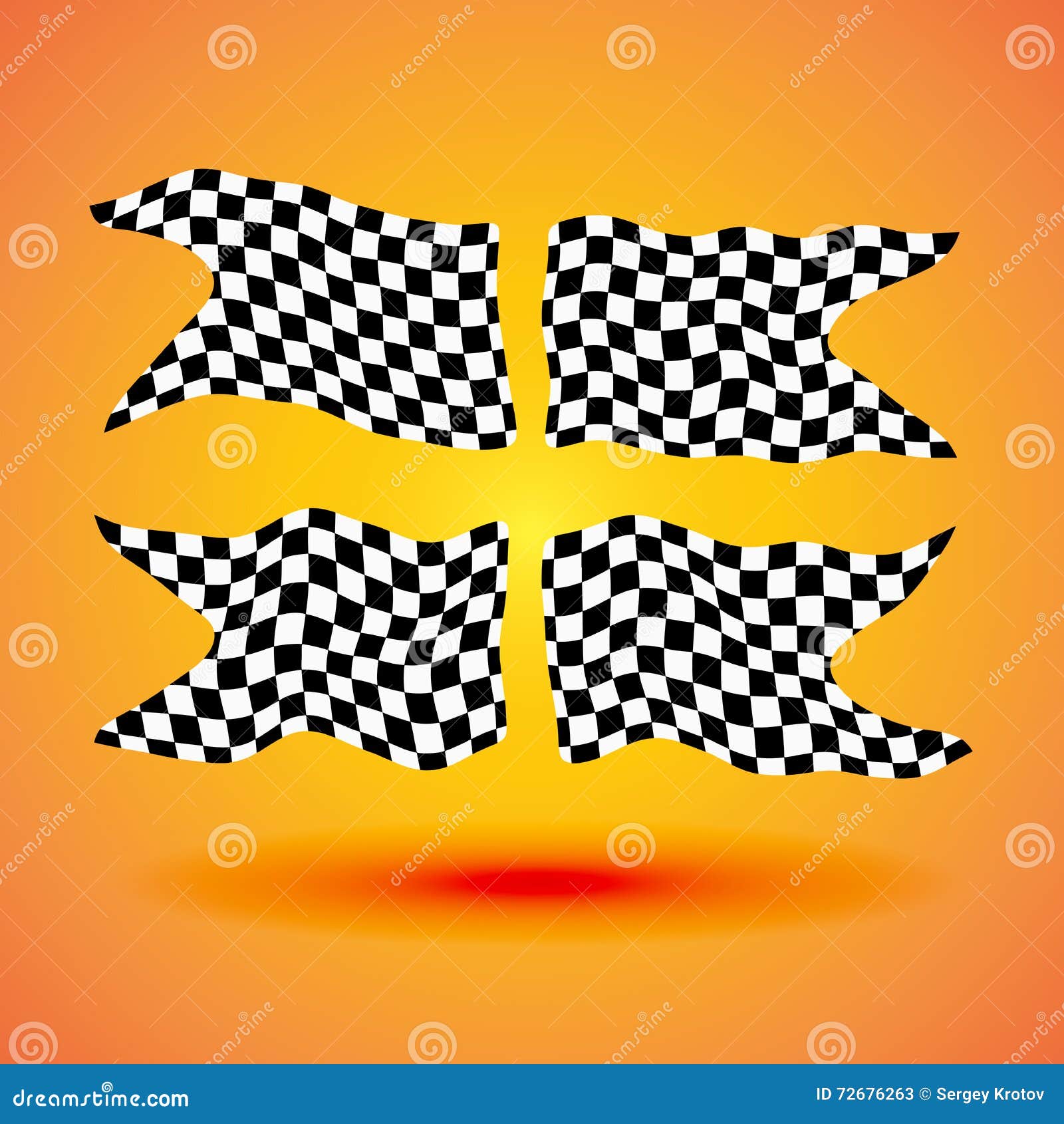 Racing Background Set Collection of Four Checkered Flags Vector ...