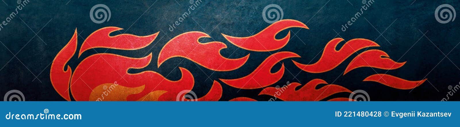 Racing Background. Wall with a Picture of Fire Stock Illustration ...