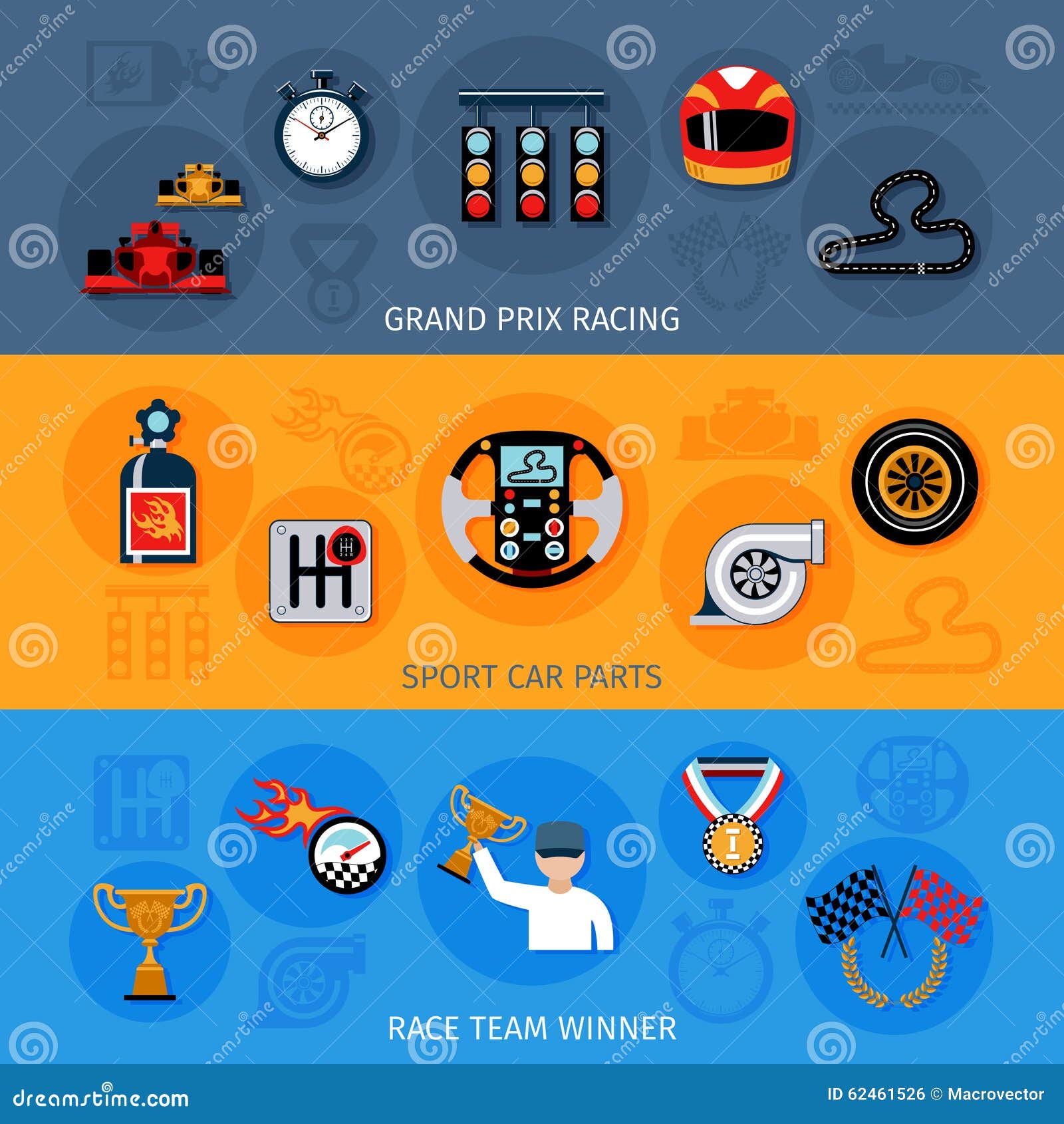 Racing Banner Set stock vector. Illustration of design - 62461526