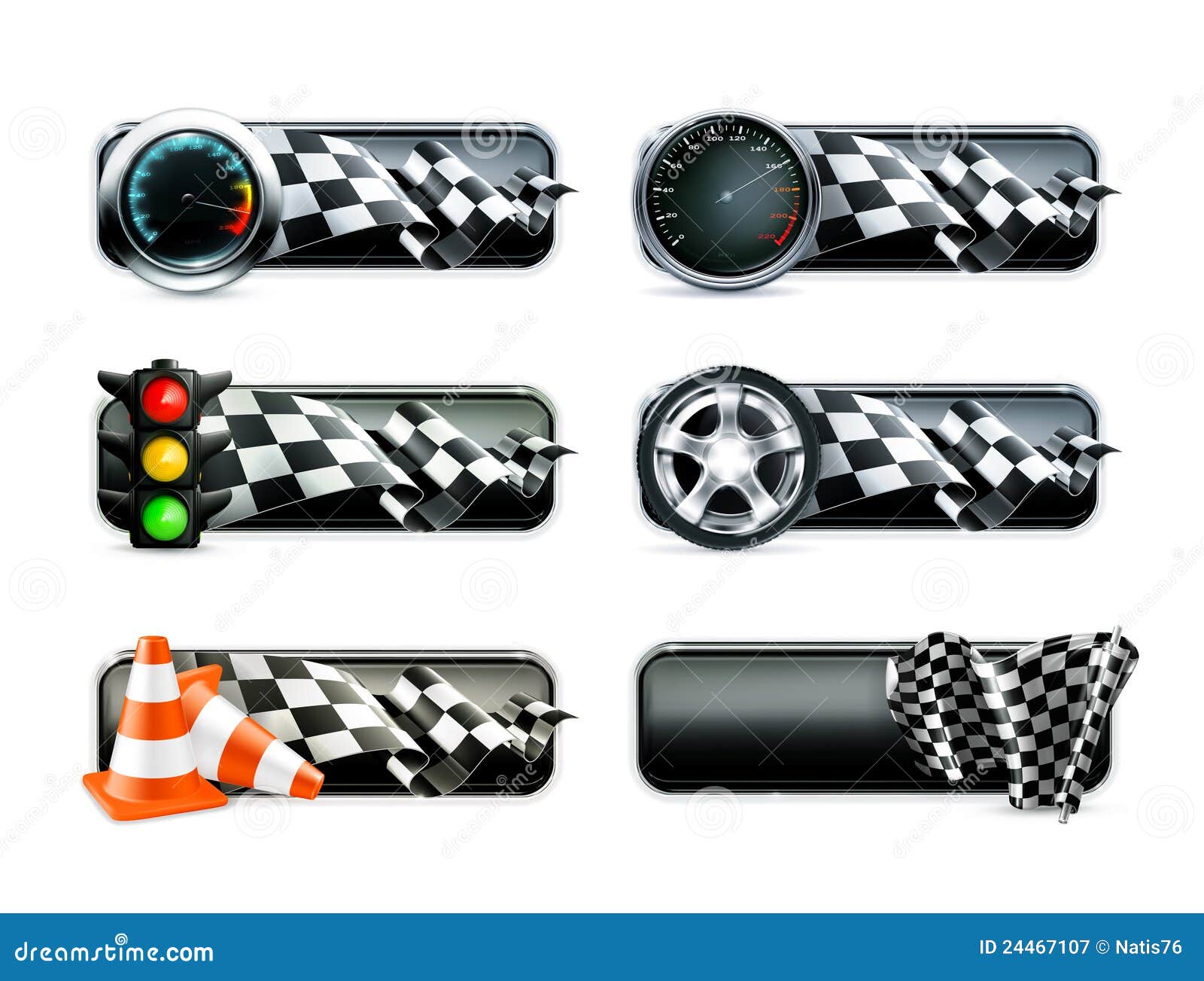 Racing banners set stock vector. Illustration of rally - 24467107