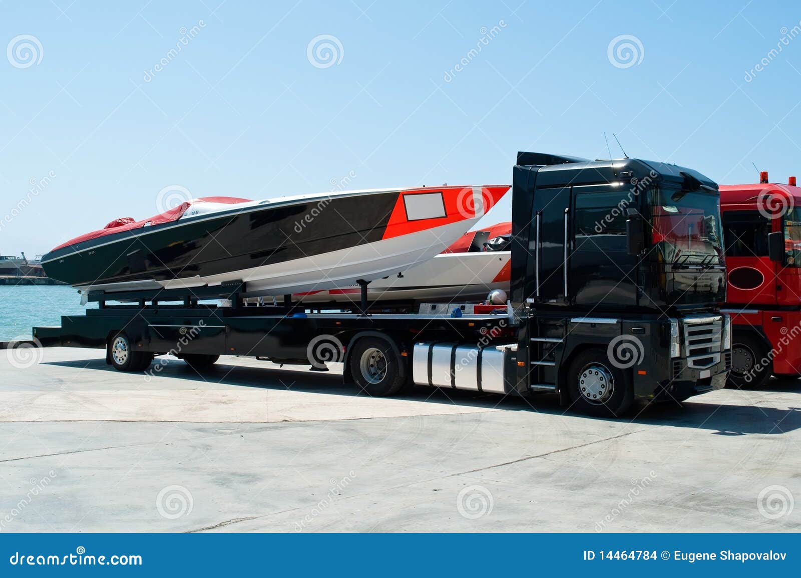 Racing boat on carrier stock photo. Image of competition - 14464784