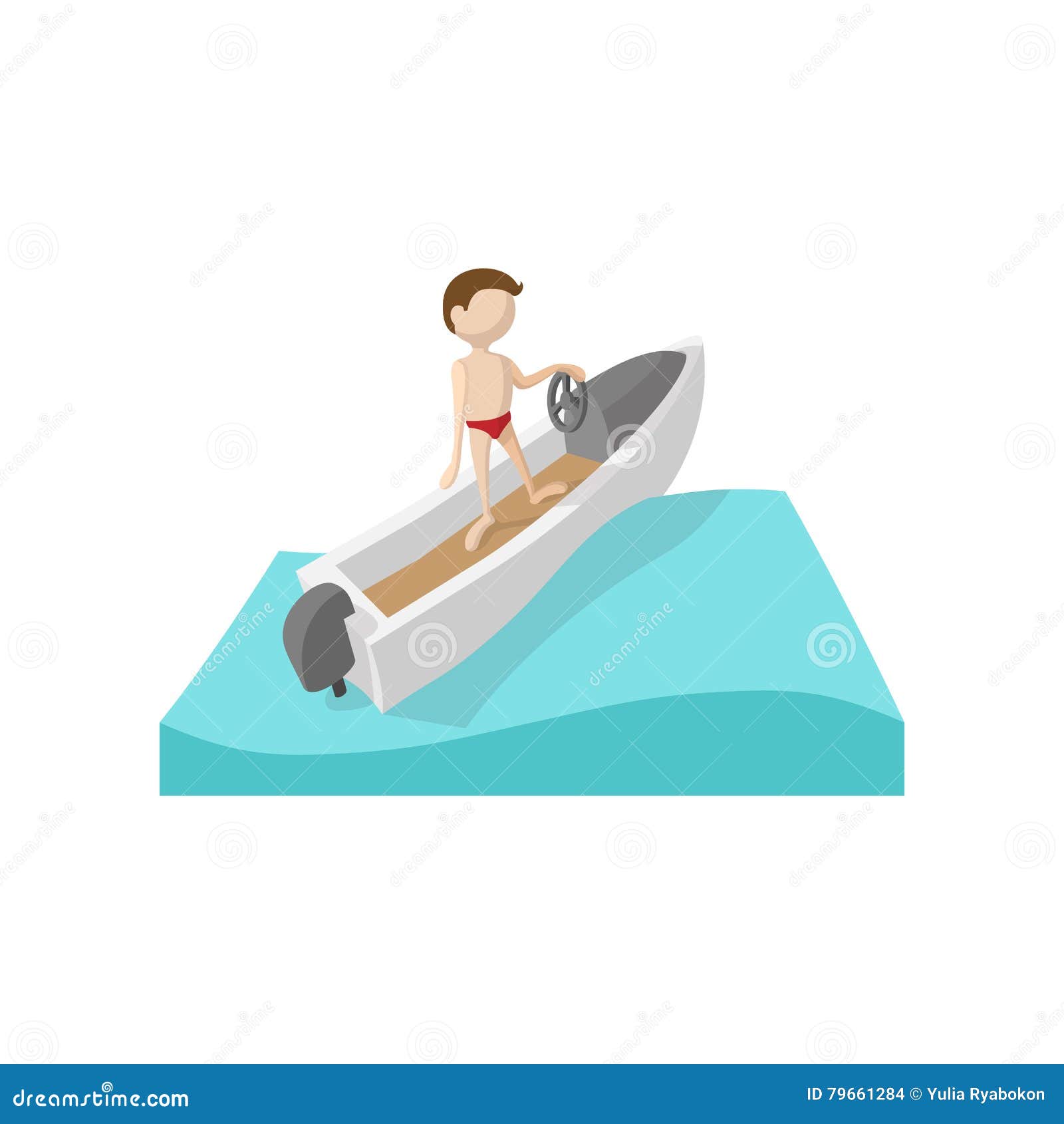 Racing boat cartoon icon stock vector. Illustration of ocean - 79661284
