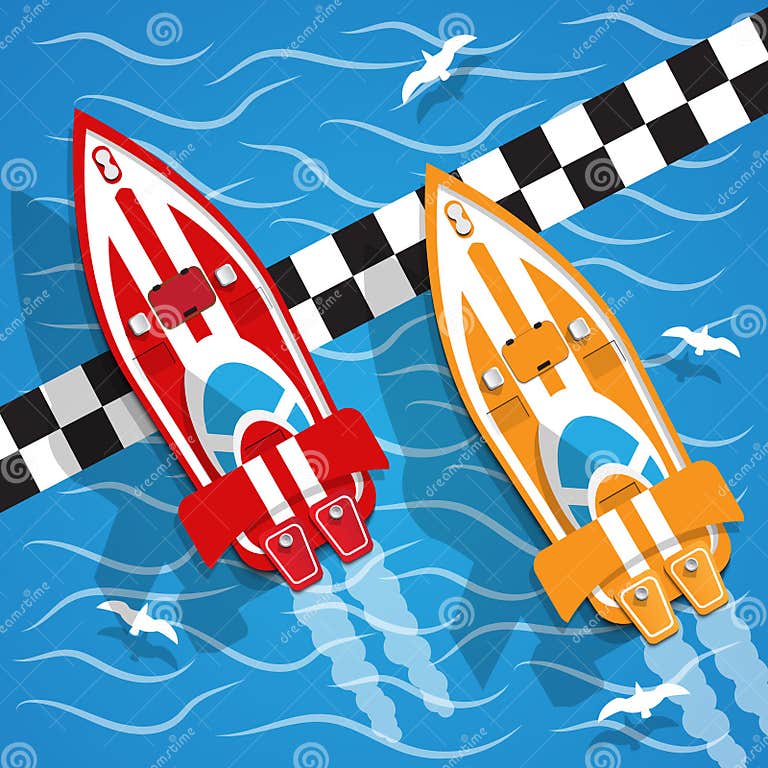 The racing boat. stock vector. Illustration of floating - 88330371