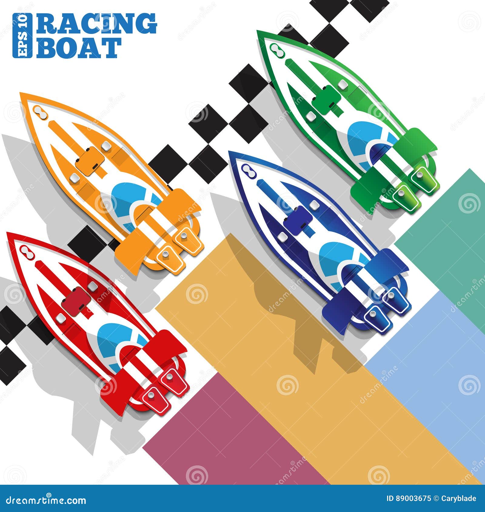 The Racing Boats at the Finish Line. Stock Vector - Illustration of ...