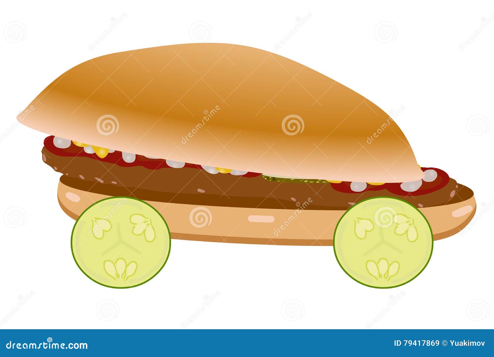 Racing Burger Car Illustration Stock Vector - Illustration of burger ...