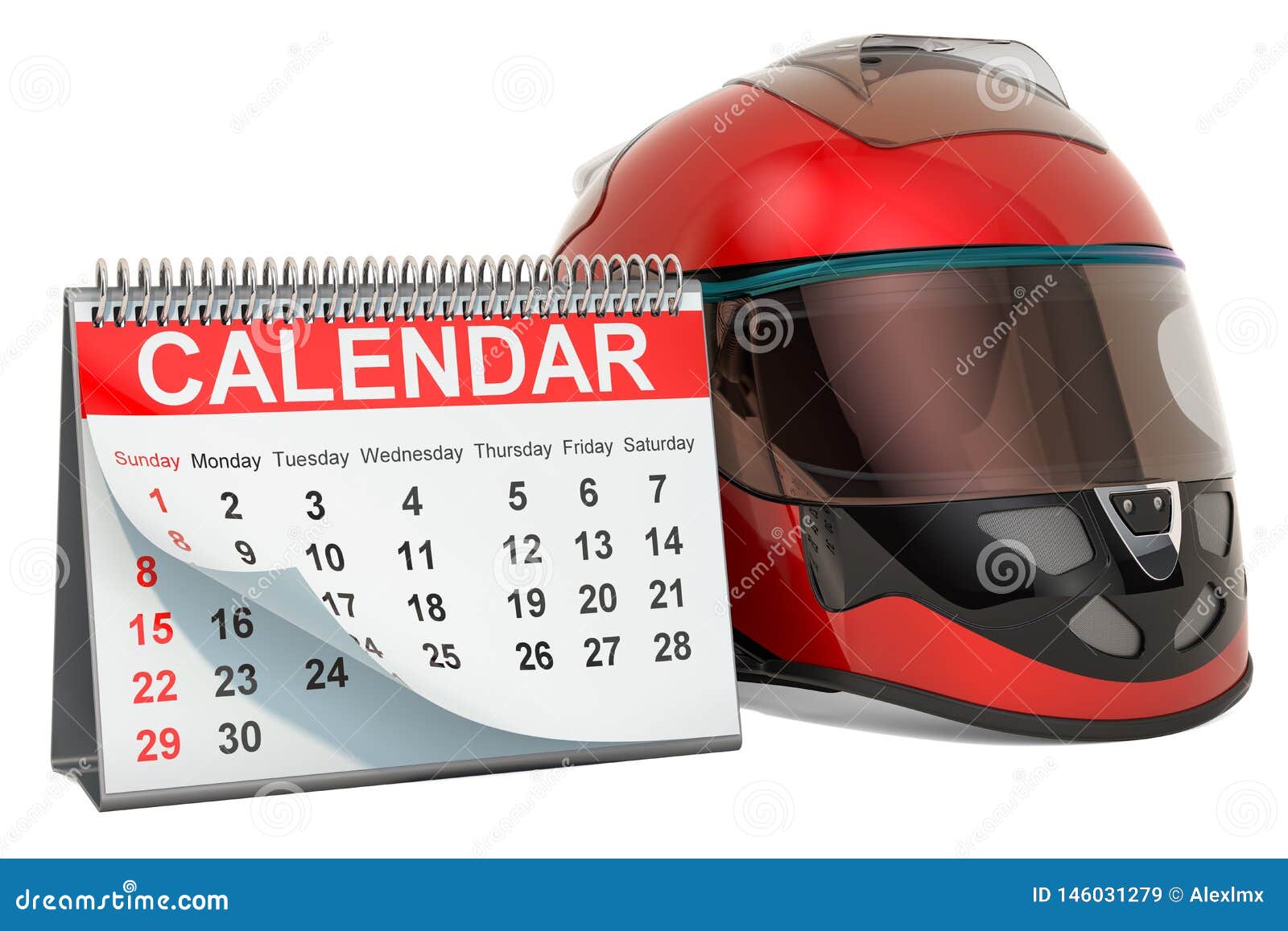 Racing Calendar Concept. 3D Rendering Stock Illustration - Illustration ...