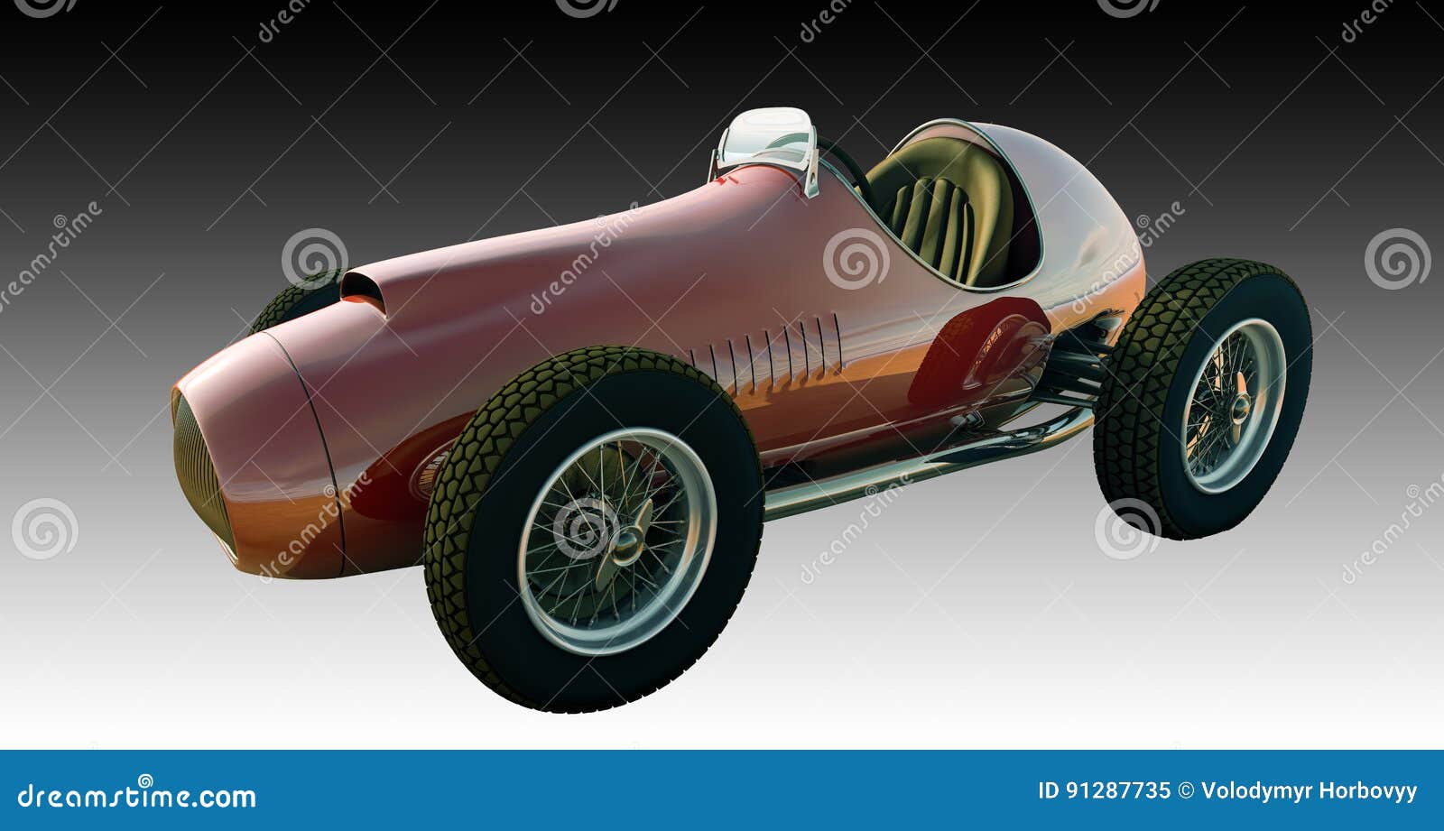 Racing car.3D render stock illustration. Illustration of retro - 91287735