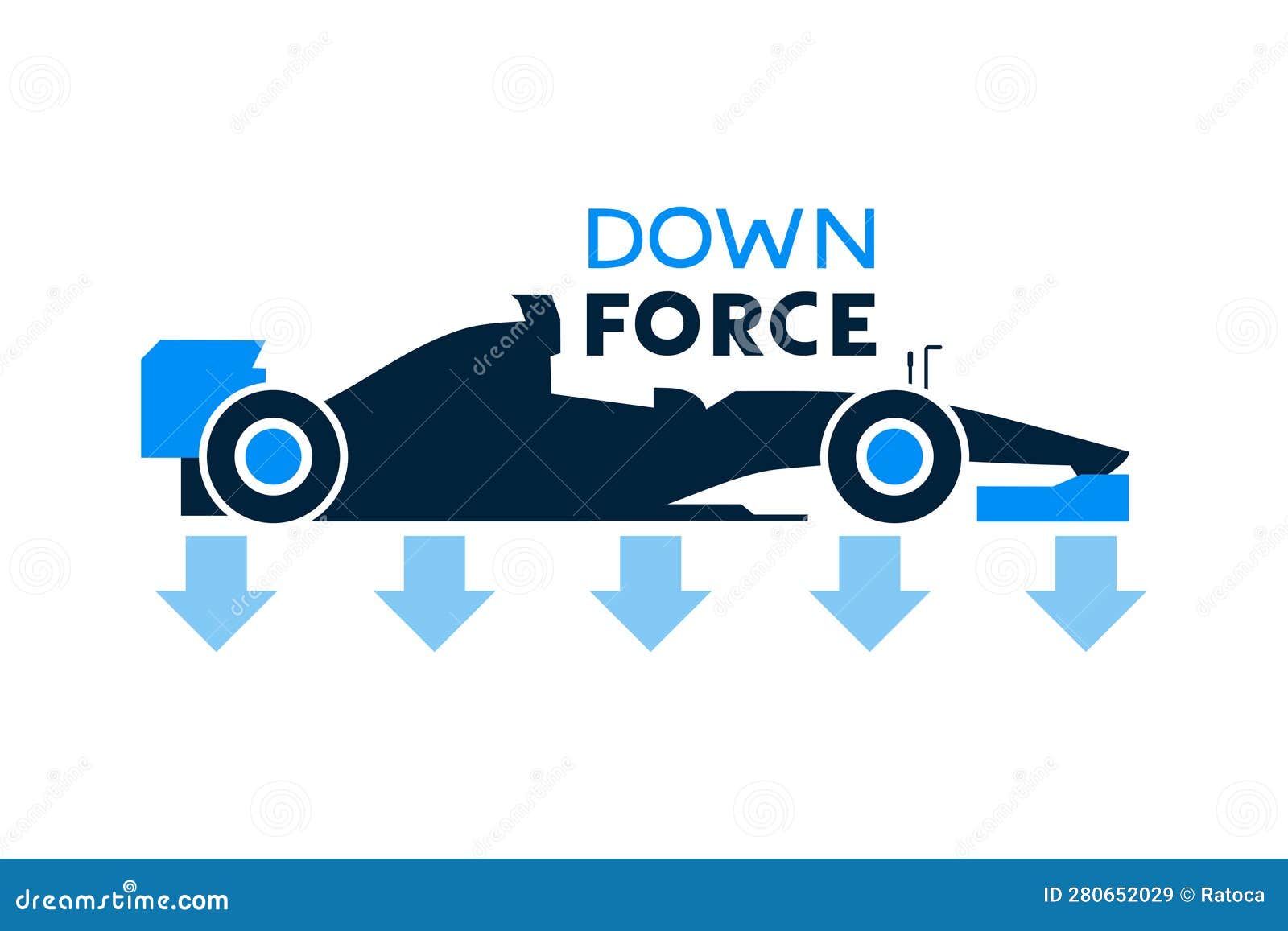 Racing Car and Downforce Message Stock Vector - Illustration of message ...