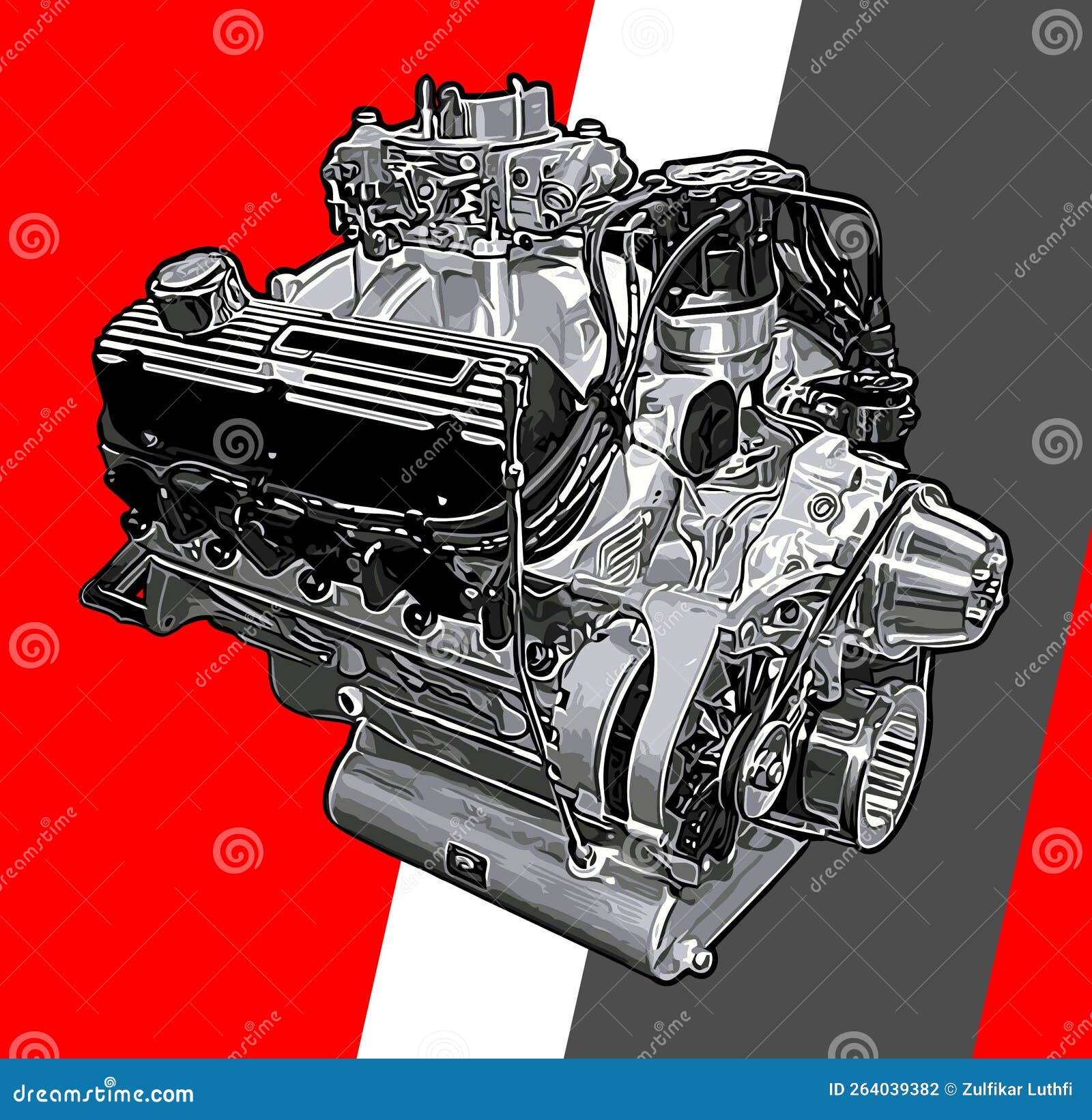 Racing car engine stock vector. Illustration of race - 264039382