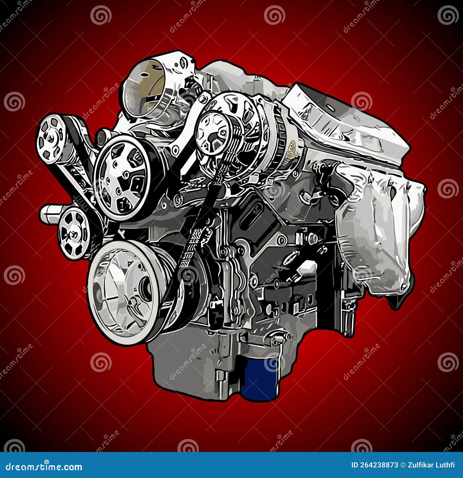 Racing car engine stock vector. Illustration of pattern - 264238873