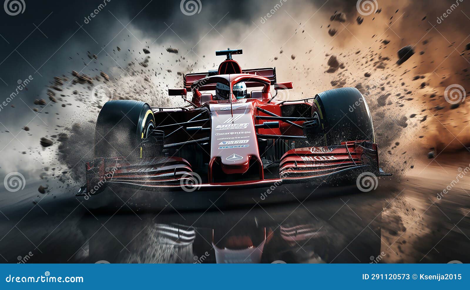 Racing Car Front View on White Isolated Background.Generic 3D Rendering ...