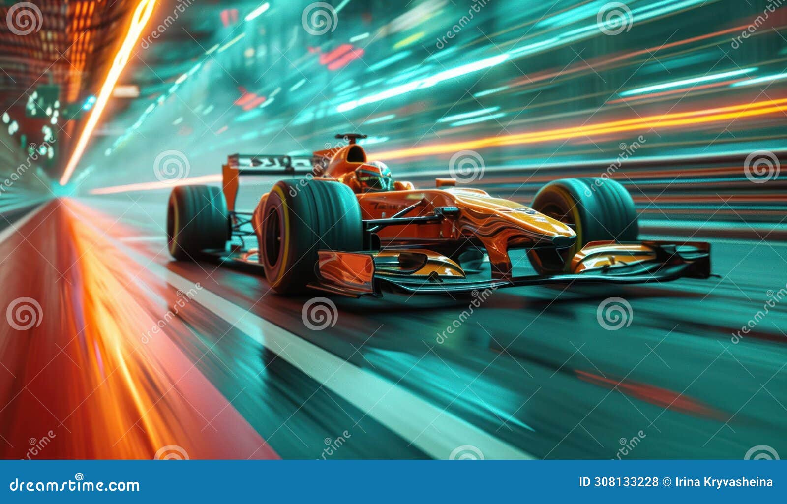 The Racing Car is Going Down the Finish Line Stock Photo - Image of ...