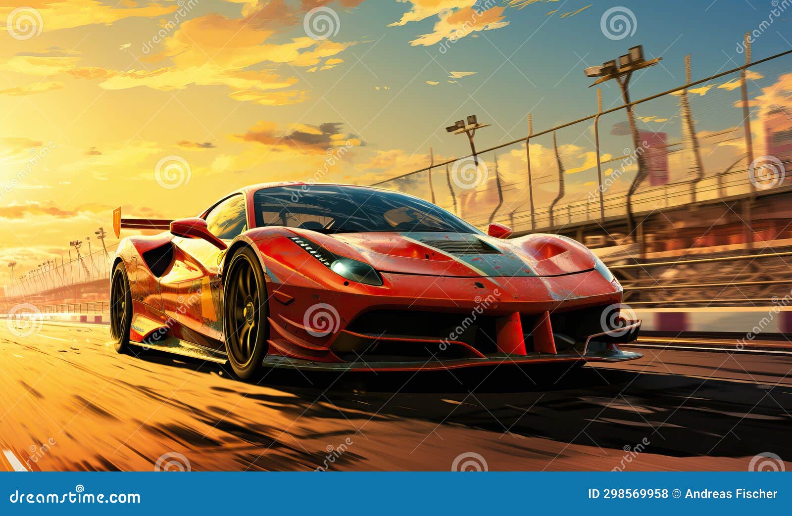 Racing Car in Graphic Novel and Comic Style. Stock Photo - Image of ...