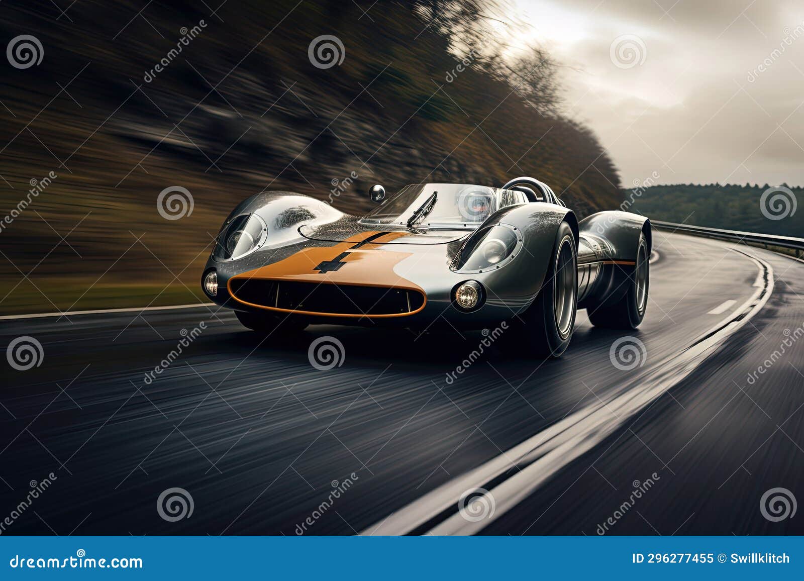 Racing Car on the Lap. Abstract Racing Auto on High Speed. Generated AI ...