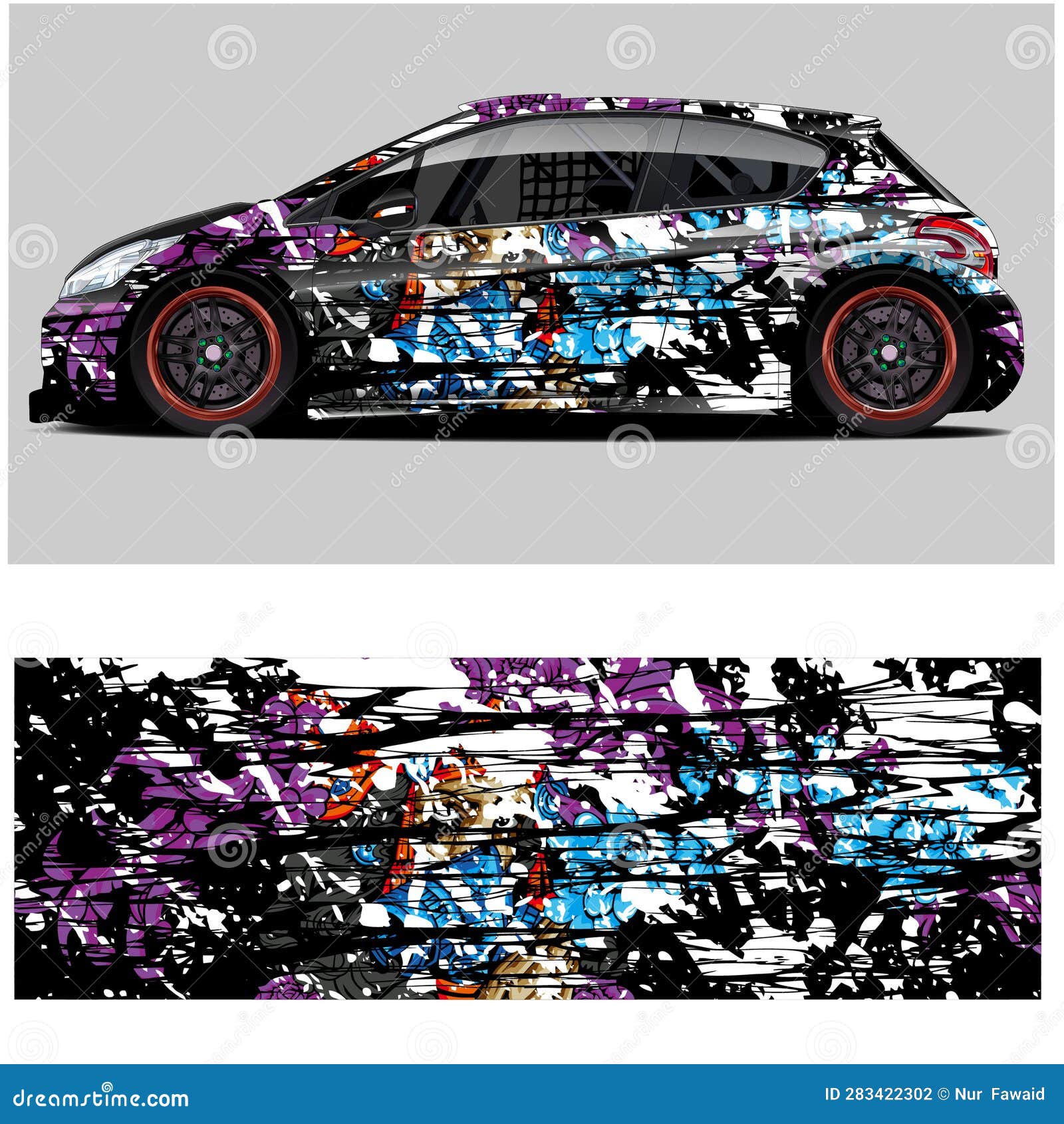 Racing Car Livery Stickers Abstract Racing Graphics Stock Illustration ...