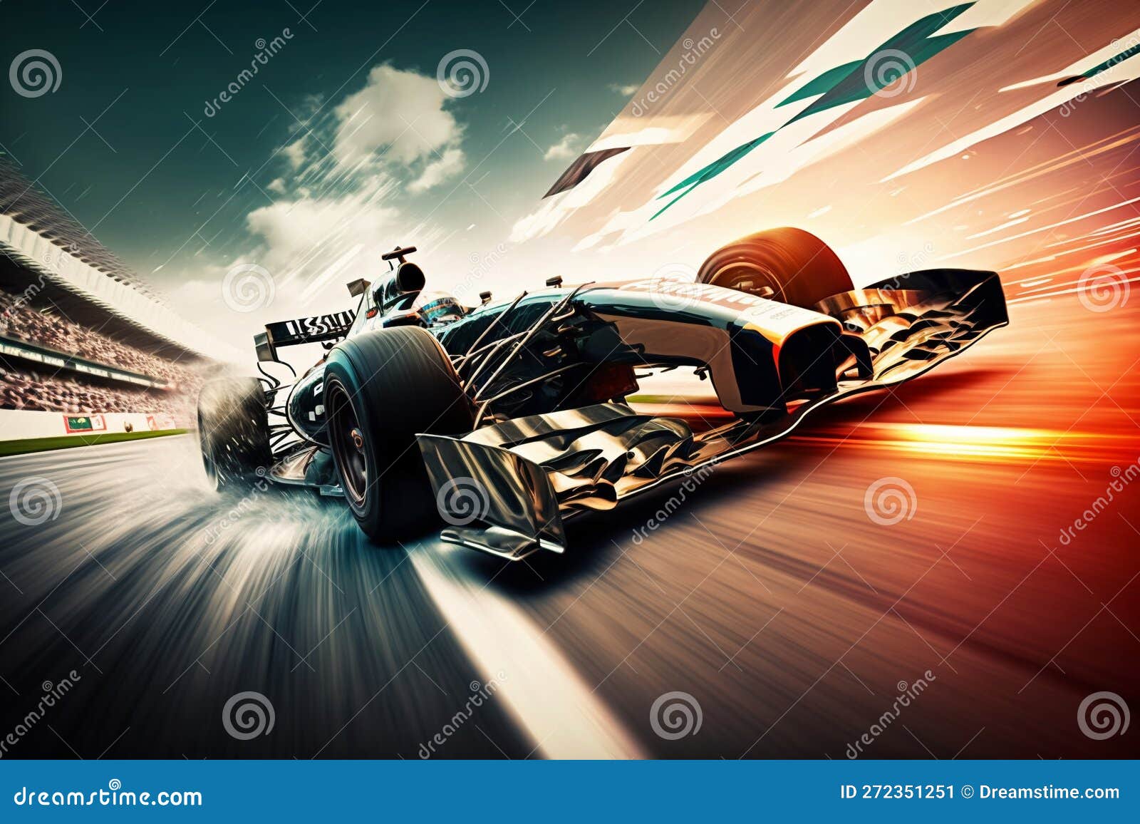 Racing car in motion stock illustration. Illustration of racetrack ...