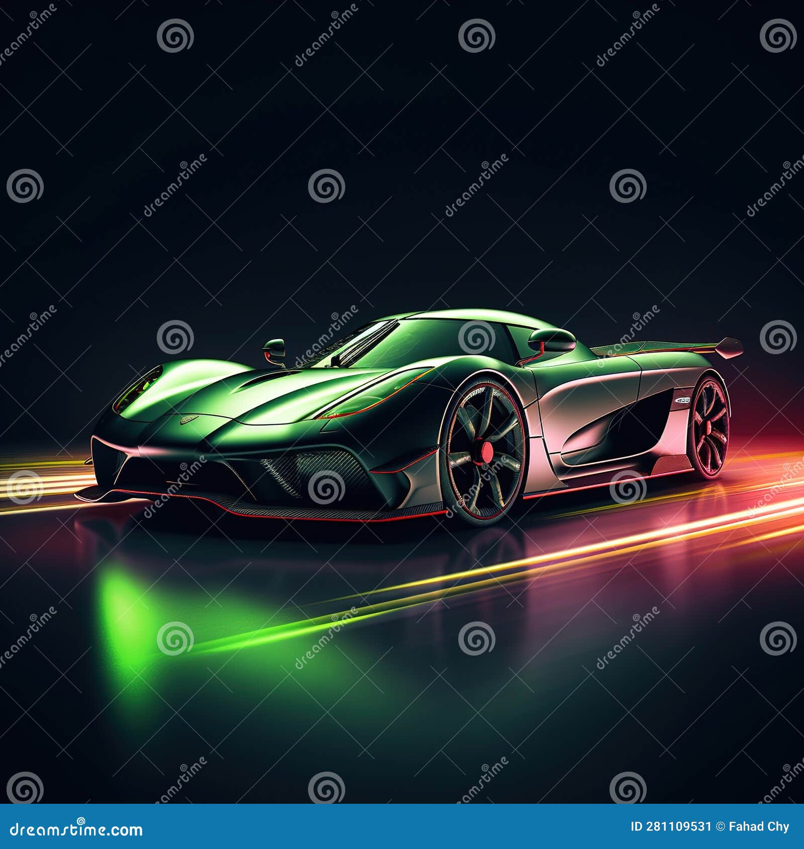 Racing Car in Motion Created with Generative AI Stock Illustration ...
