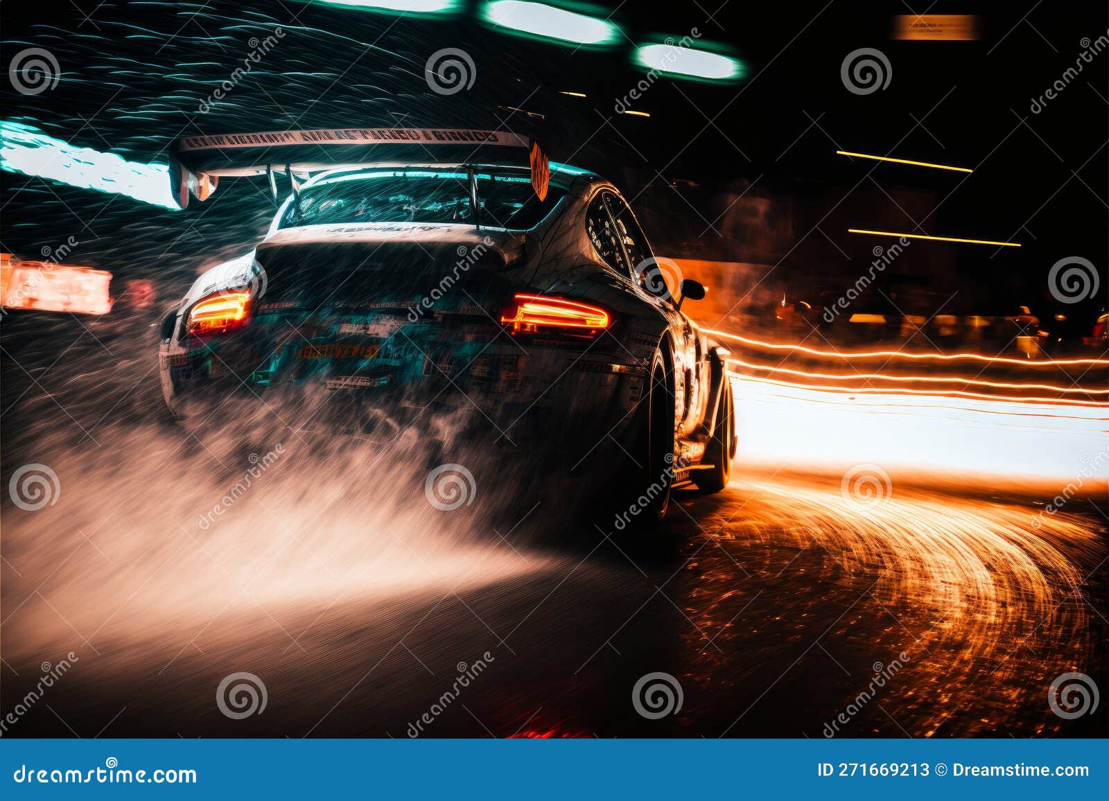 Racing Car in Motion. Drift. Illustration AI Generative Stock ...