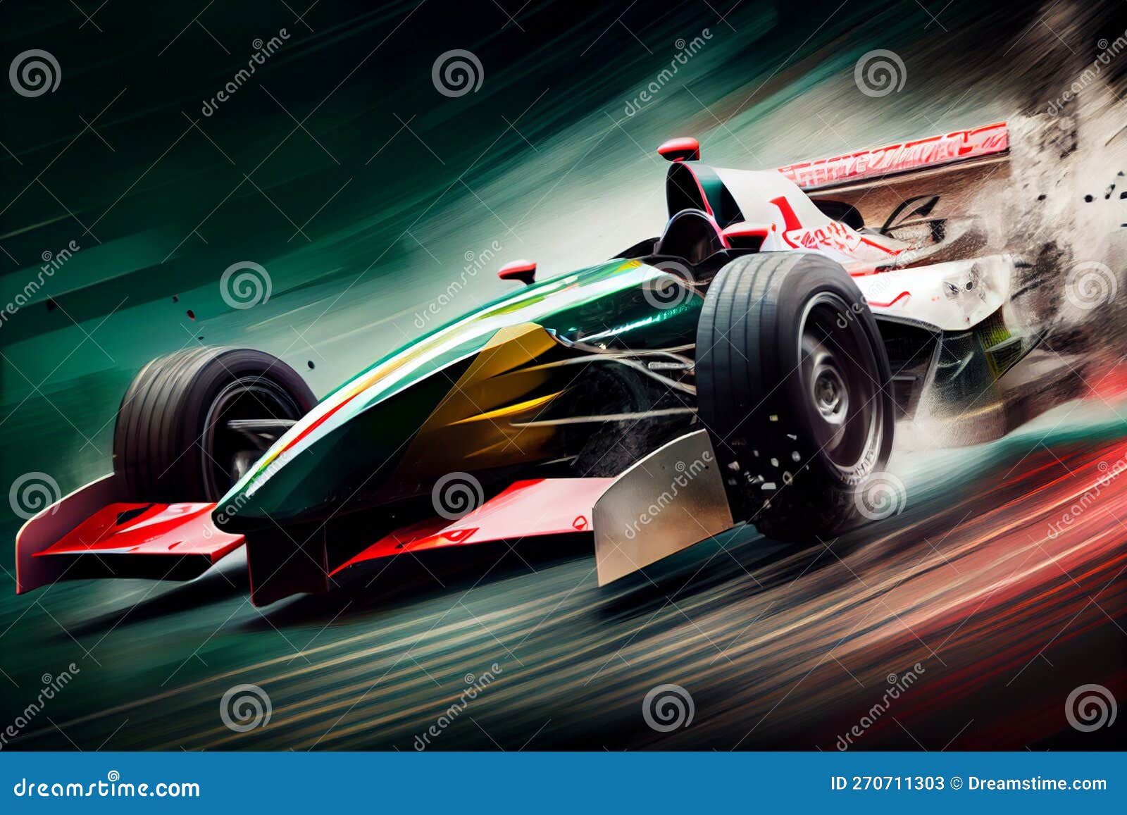 Racing Car in Motion.generative Ai Stock Illustration - Illustration of ...