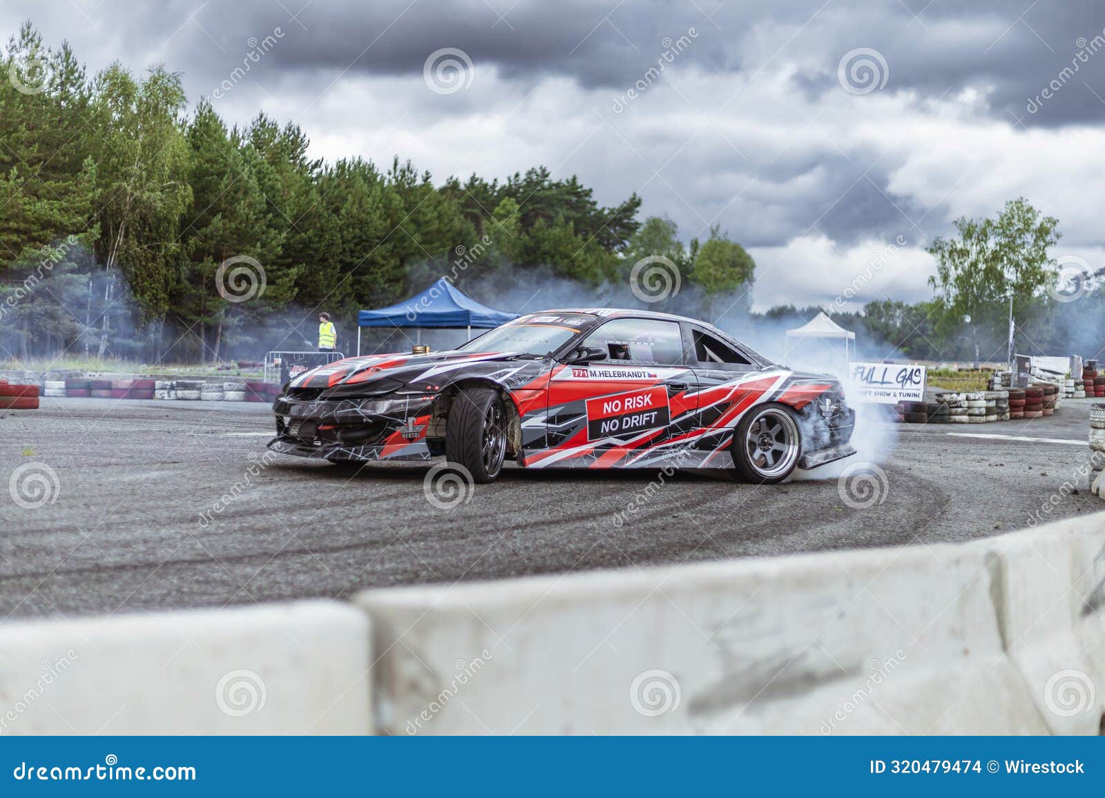 Racing Car Performs Burnout Trick on Track Editorial Stock Image ...