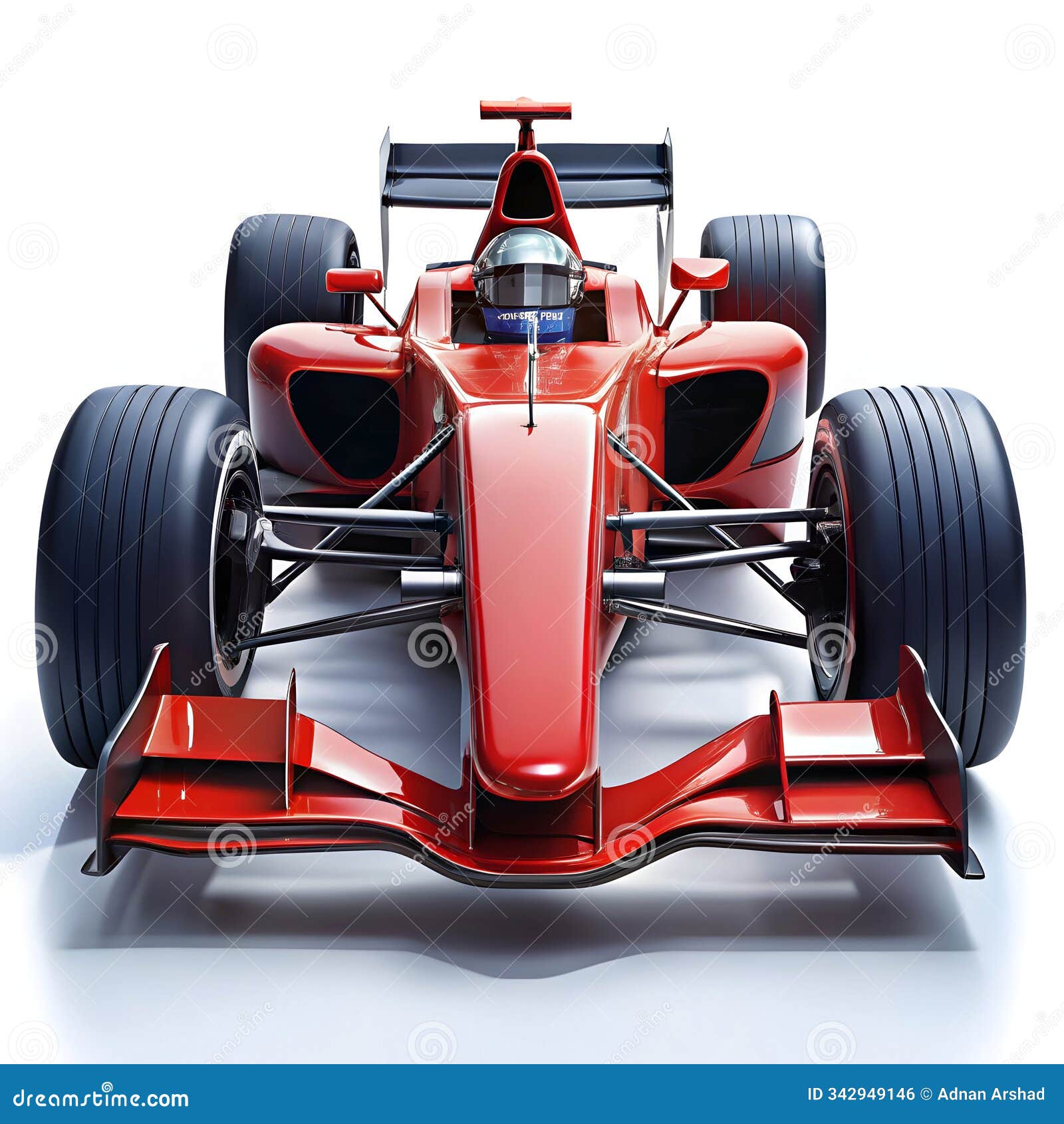 Racing Car in Red View Powerful Stock Illustration - Illustration of ...
