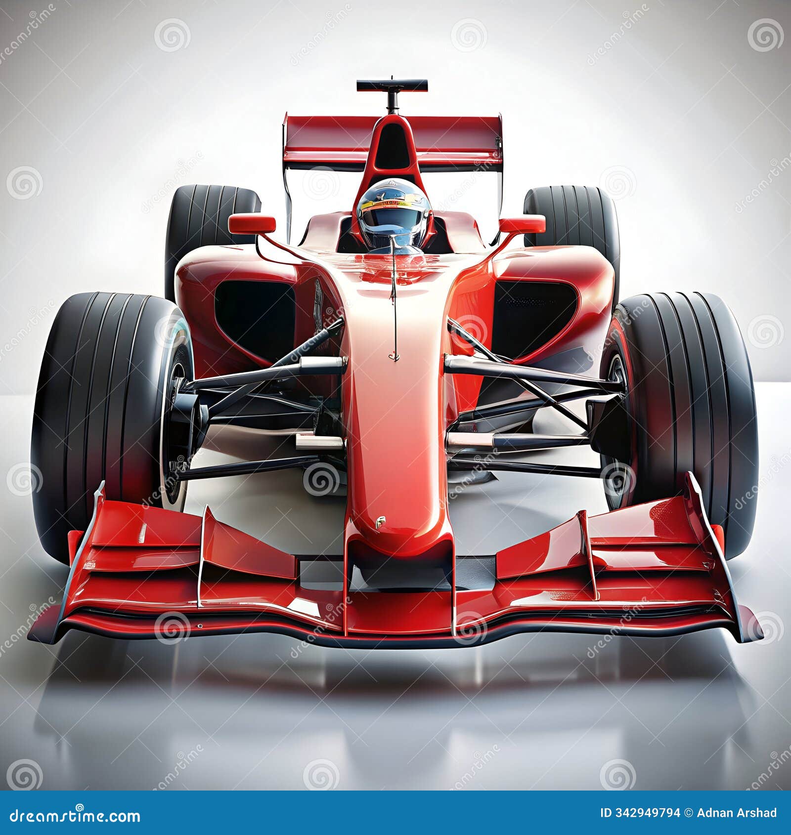 Racing Car in Red View Powerful Stock Illustration - Illustration of ...