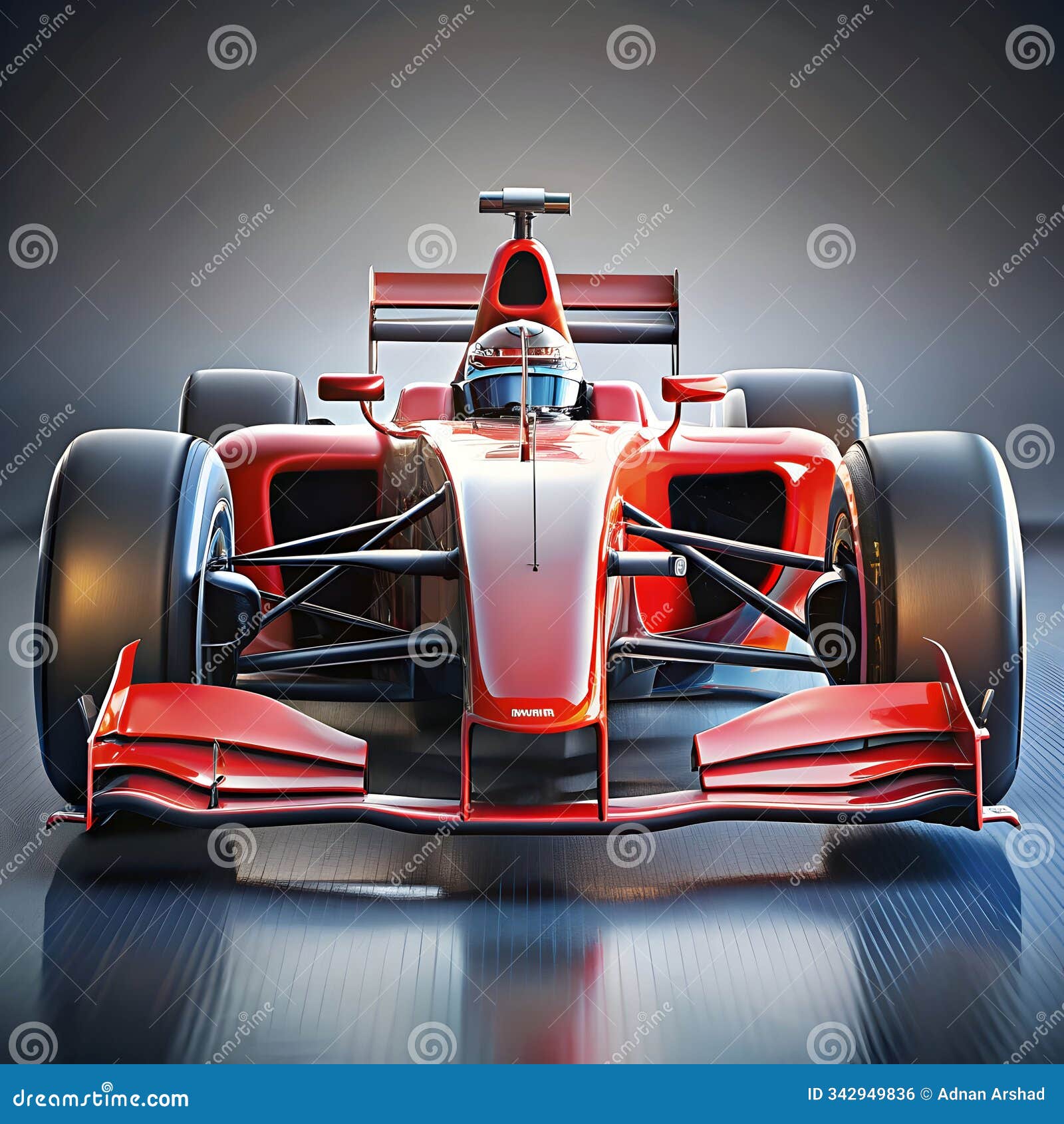 Racing Car in Red View Powerful Stock Illustration - Illustration of ...