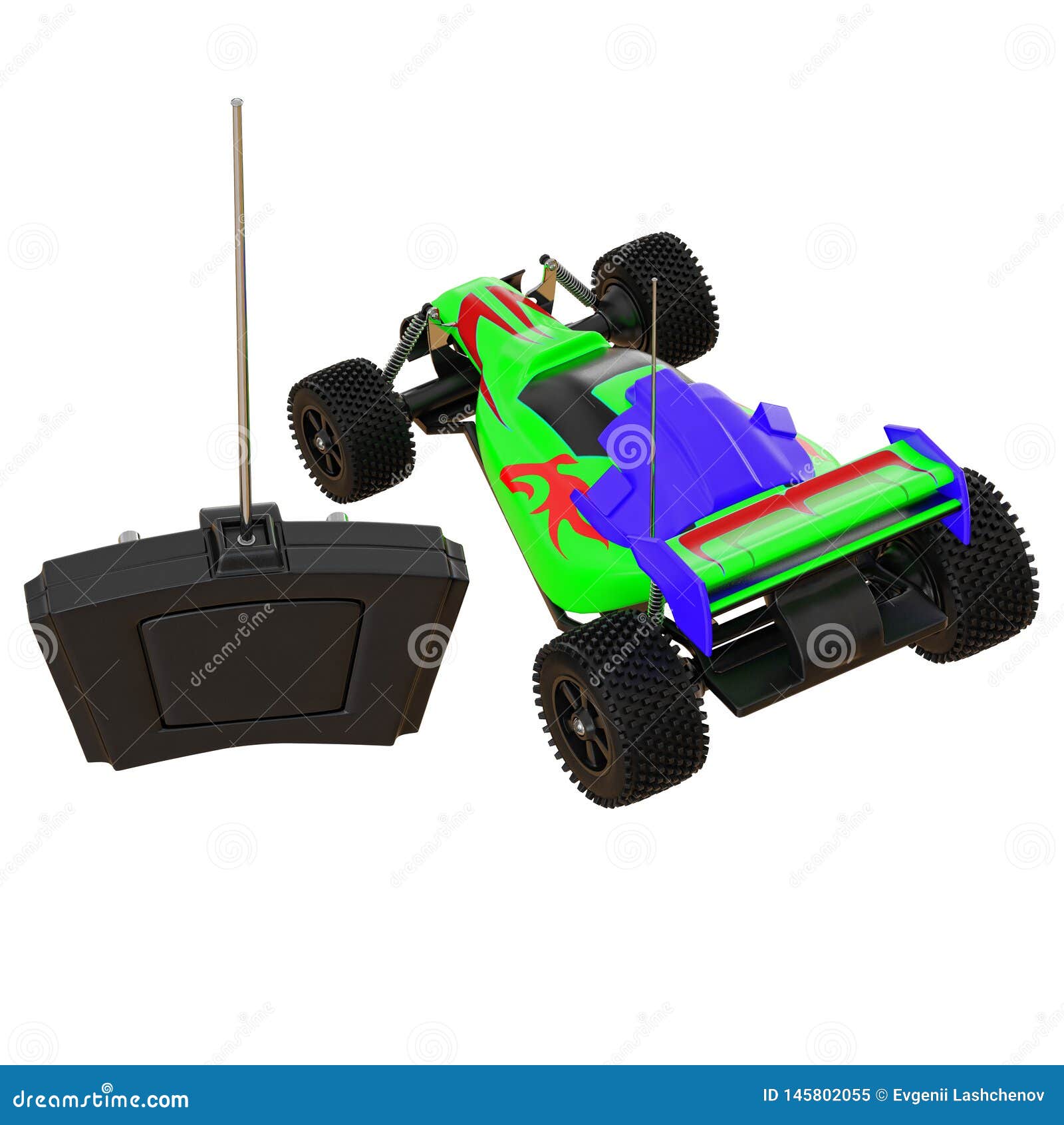 Racing Car with Remote Control Back View Isolated Background 3d ...