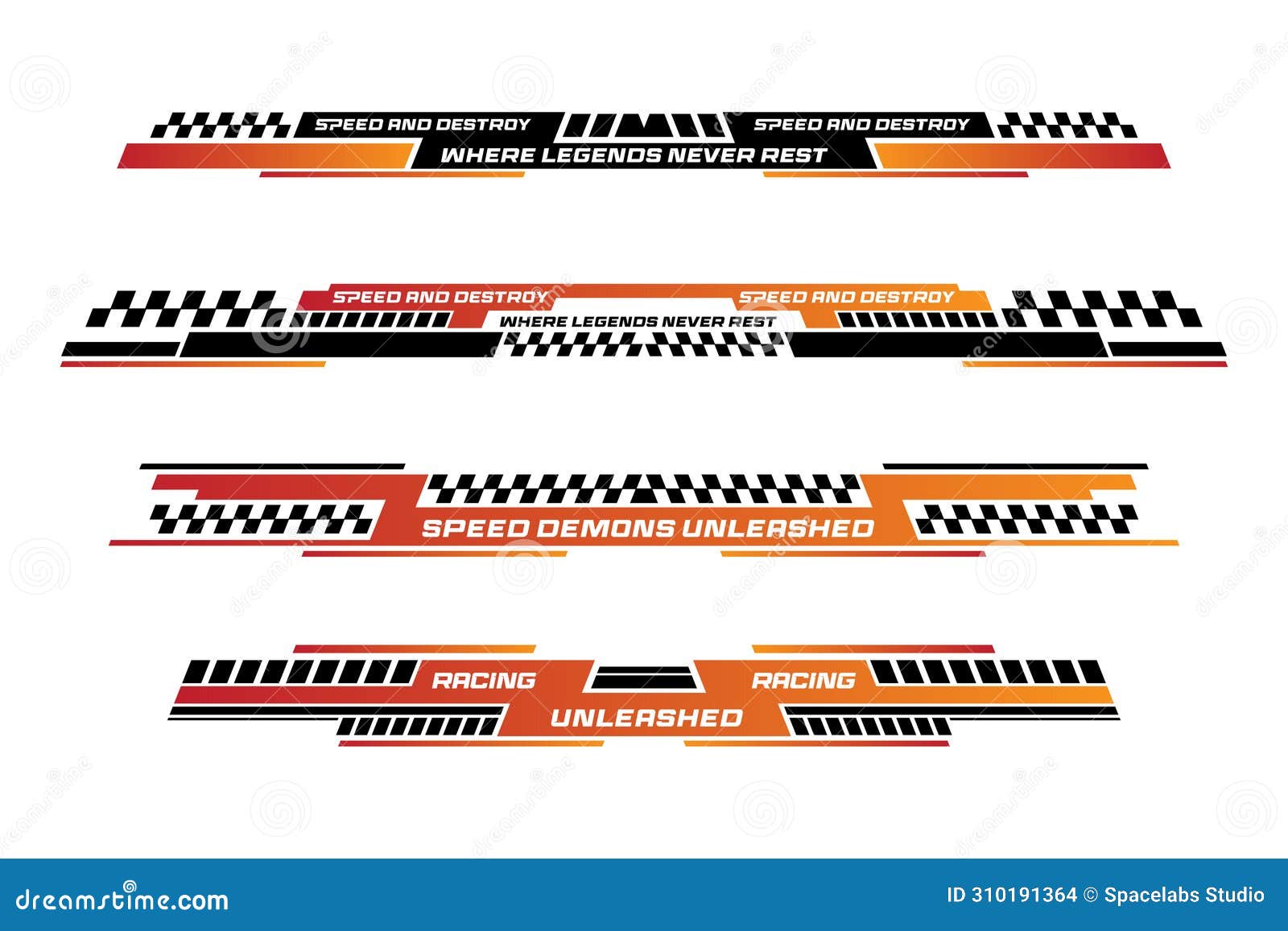 Racing Car Stickers Stripe Abstract Shape Vinyl Decal Templates Stock ...