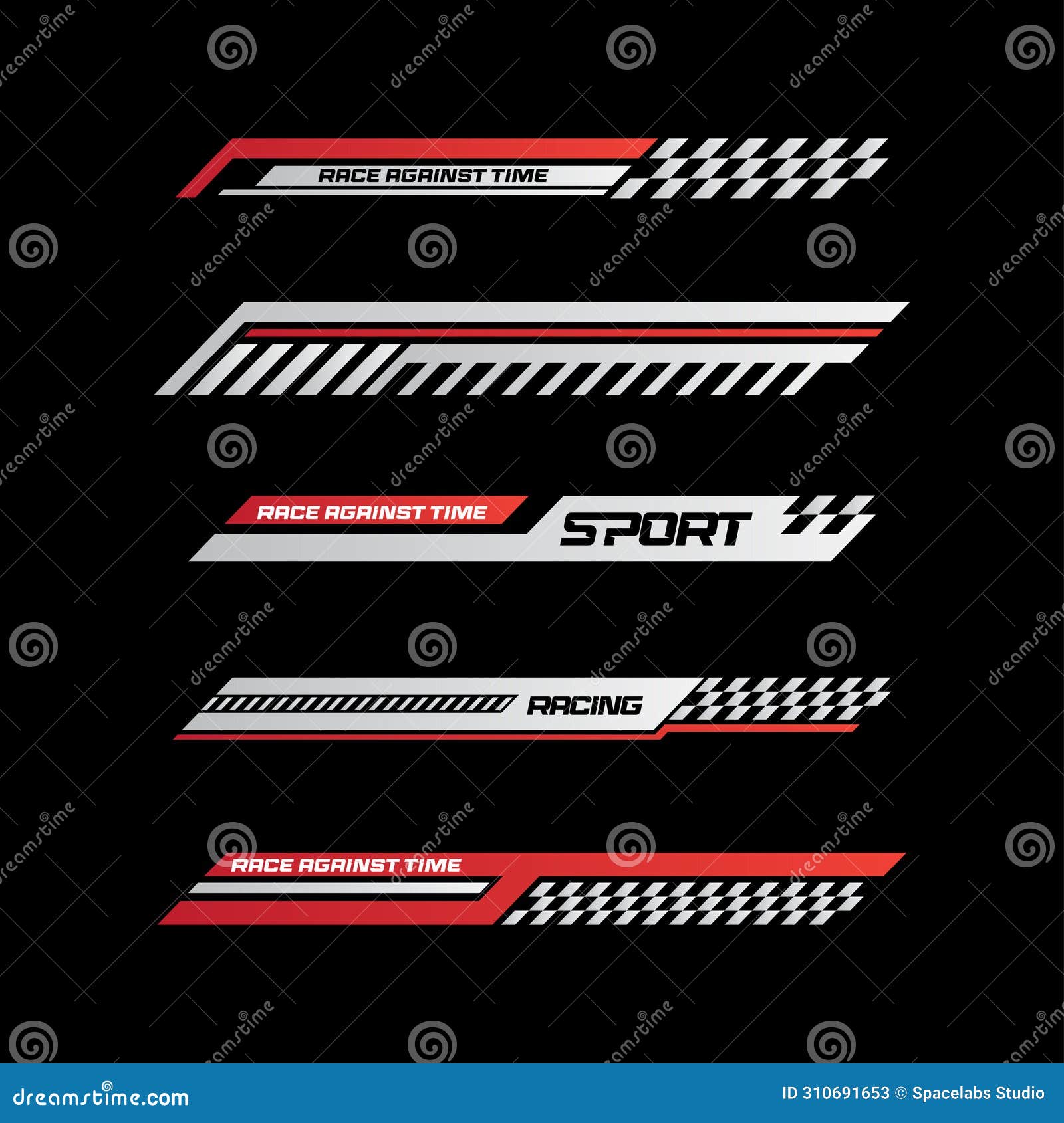 Racing Car Stickers Stripe Abstract Shape Vinyl Decal Templates Stock ...
