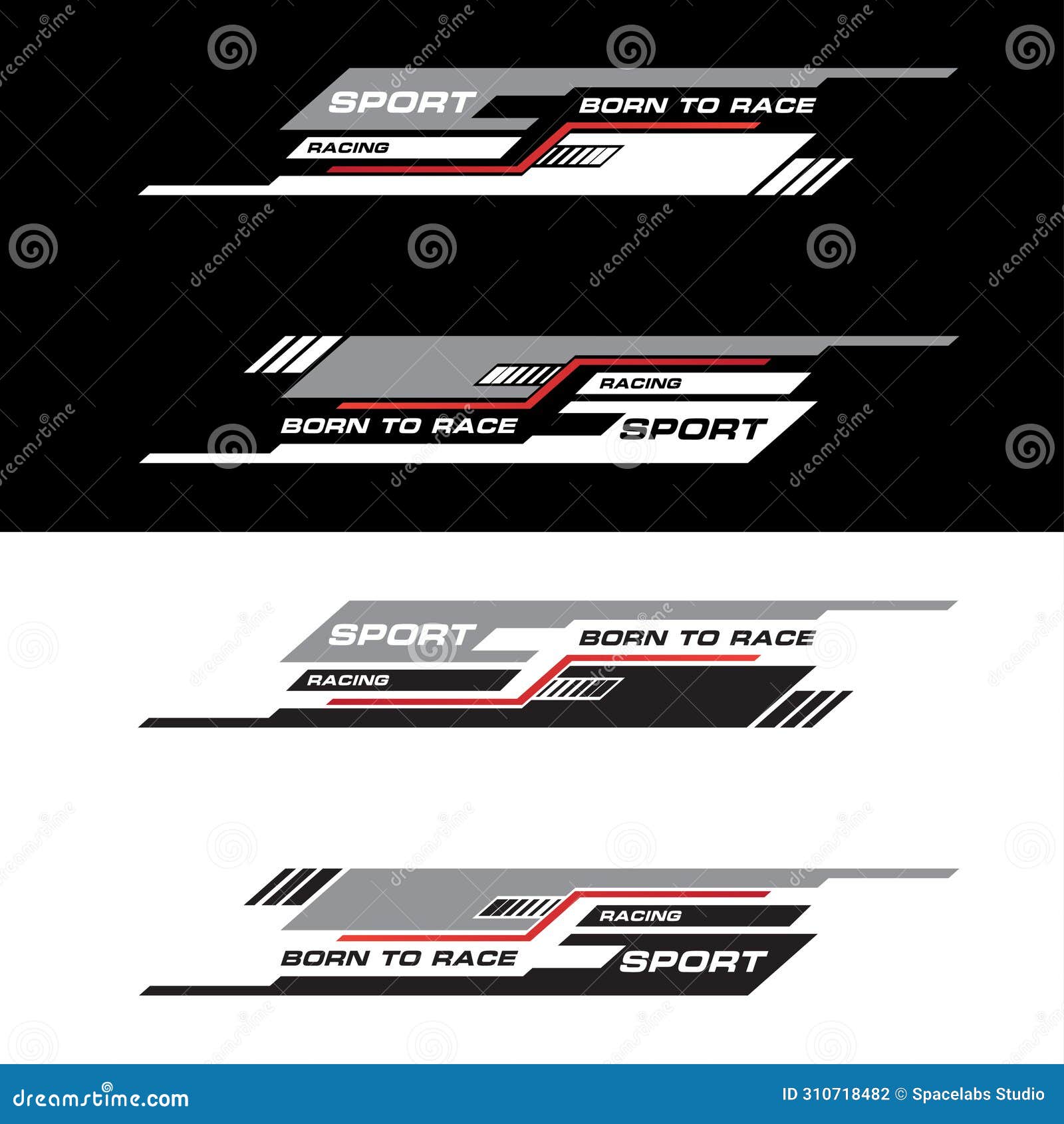 Racing Car Stickers Stripe Abstract Shape Vinyl Decal Templates Stock ...