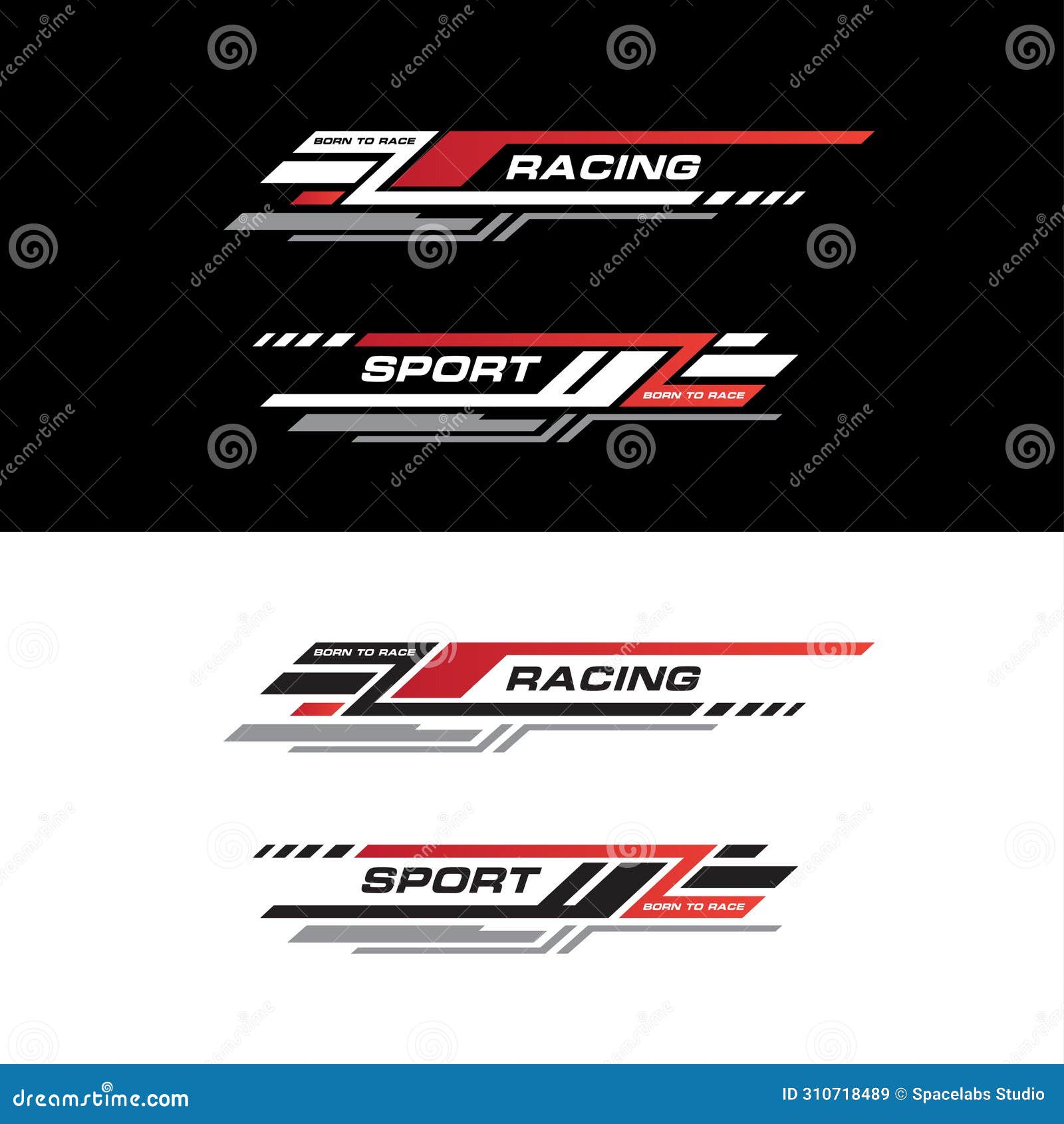 Racing Car Stickers Stripe Abstract Shape Vinyl Decal Templates Stock ...