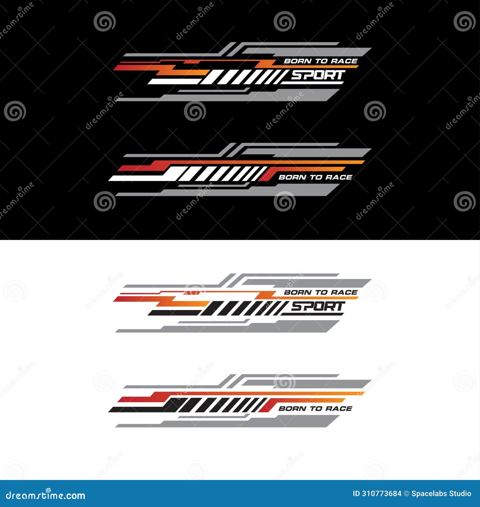 Racing Car Stickers Stripe Abstract Shape Vinyl Decal Templates Stock ...