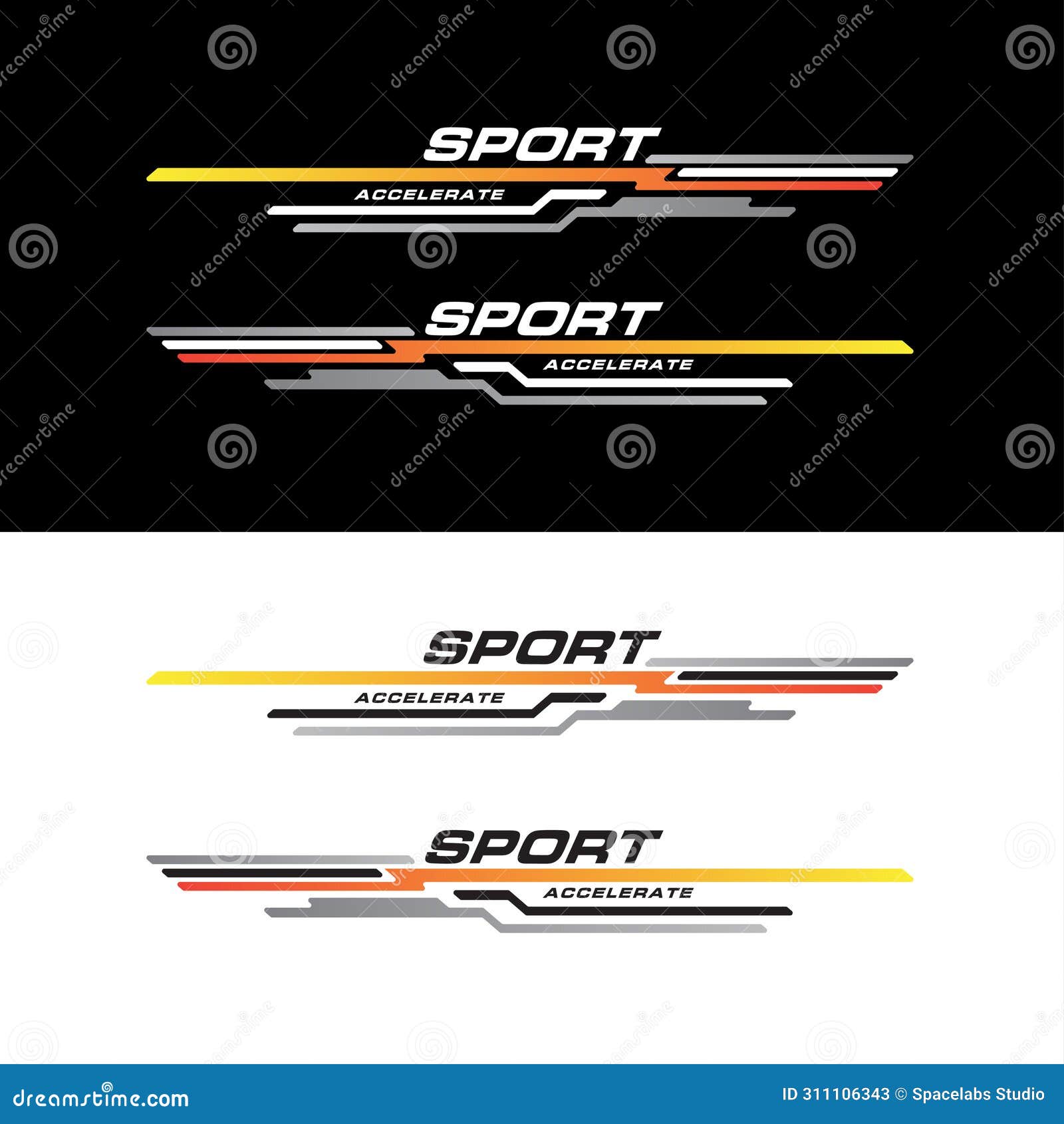Racing Car Stickers Stripe Abstract Shape Vinyl Decal Templates Stock ...