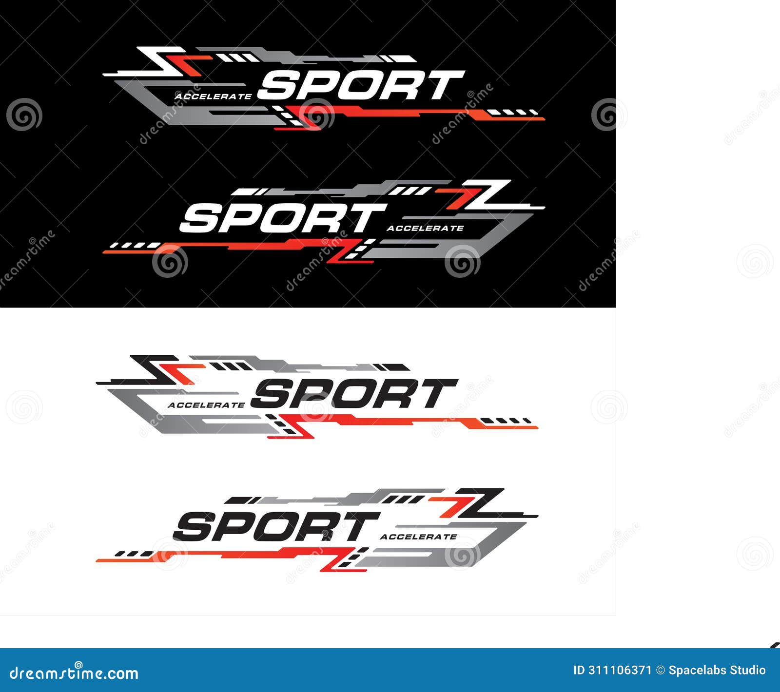 Racing Car Stickers Stripe Abstract Shape Vinyl Decal Templates Stock ...
