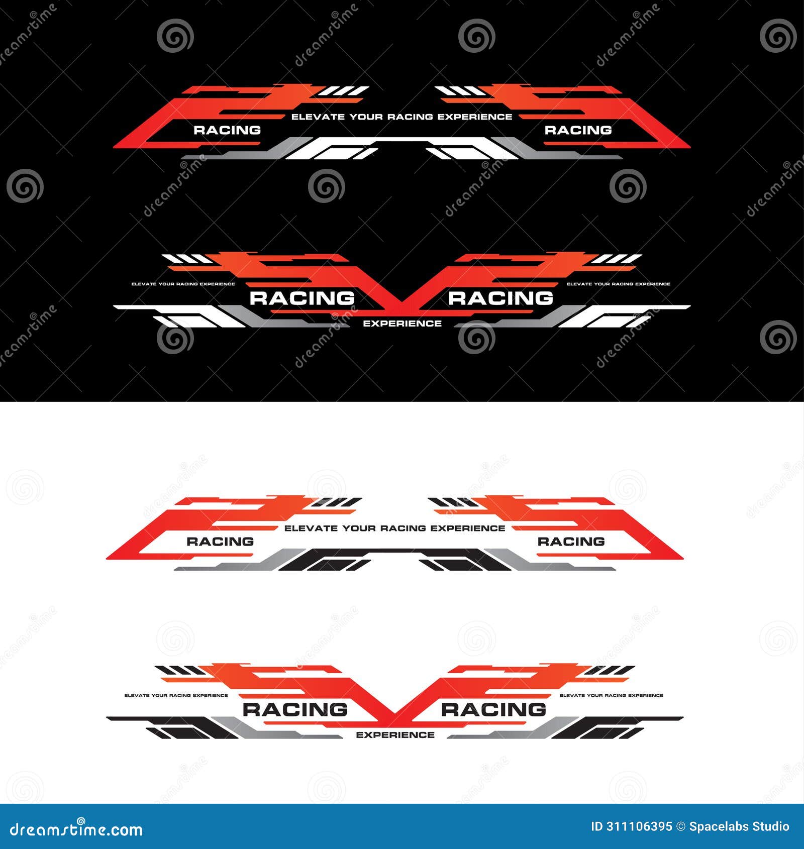 Racing Car Stickers Stripe Abstract Shape Vinyl Decal Templates Stock ...
