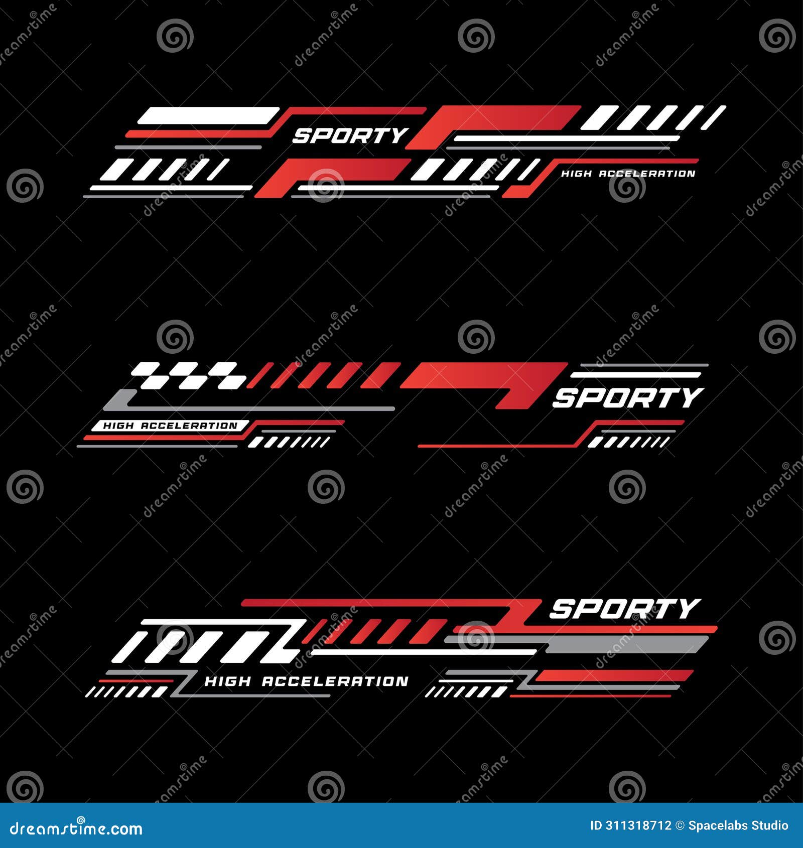 Racing Car Stickers Stripe Abstract Shape Vinyl Decal Templates Stock ...