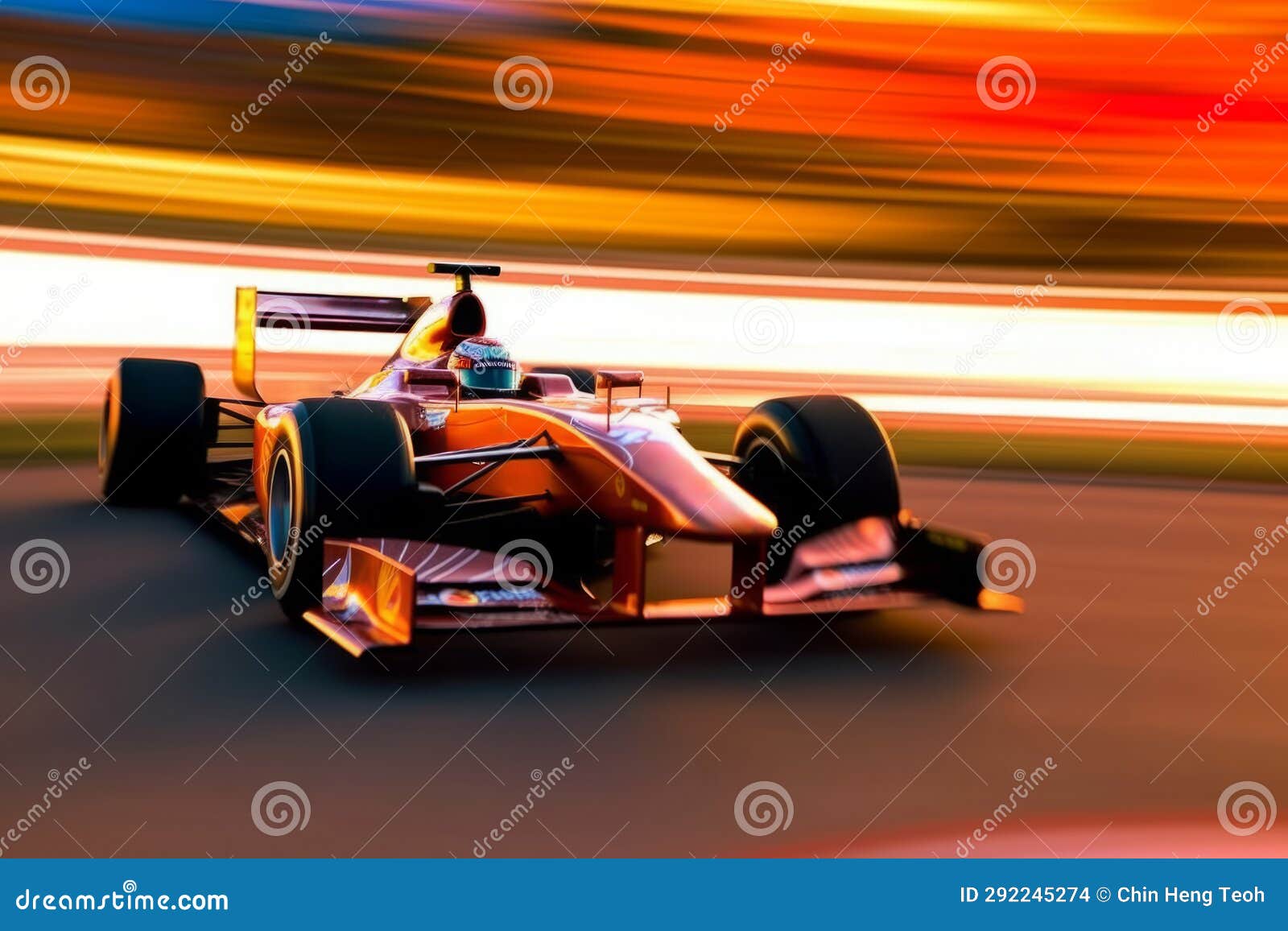 Racing Car on the Track with Motion Blur, Extreme Closeup Stock ...