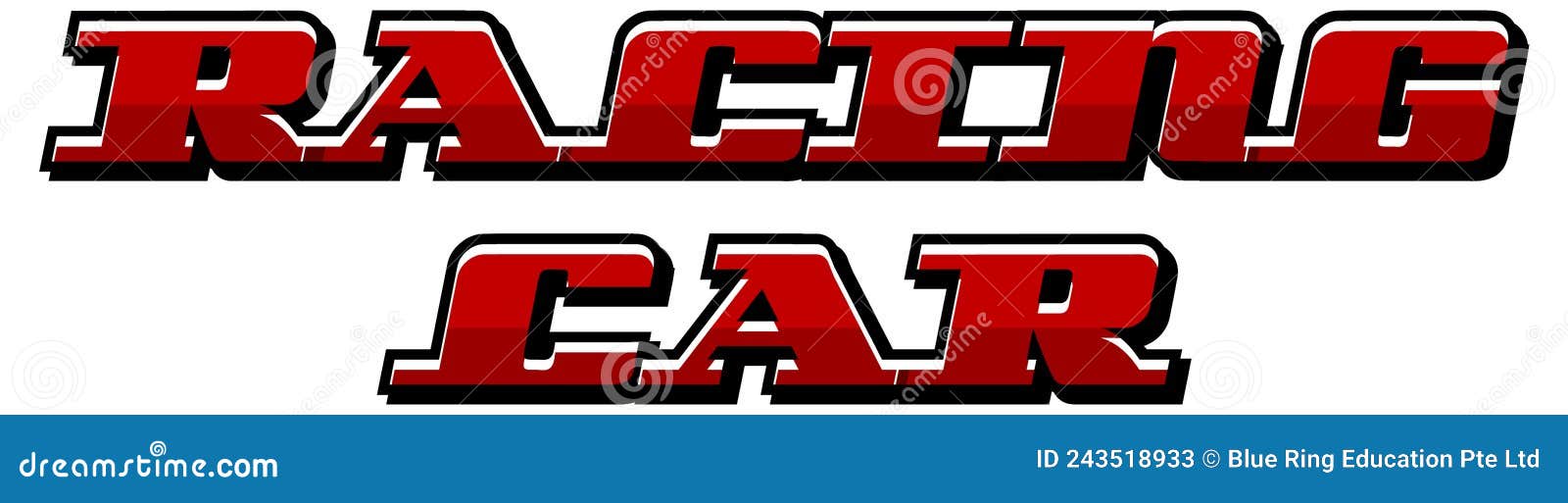 Racing Car Typography Design Stock Vector - Illustration of comic ...