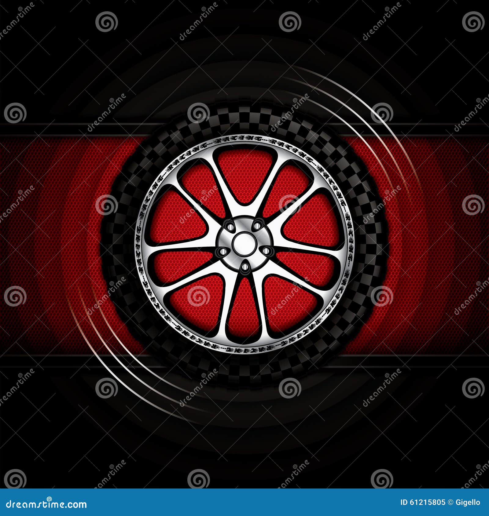 Racing car wheel stock vector. Illustration of racing - 61215805