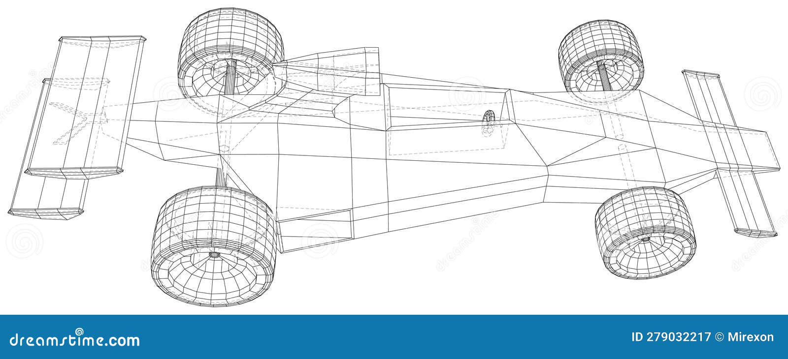 Racing Car. Wire-frame. EPS10 Format. Vector Rendering of 3d. Stock ...