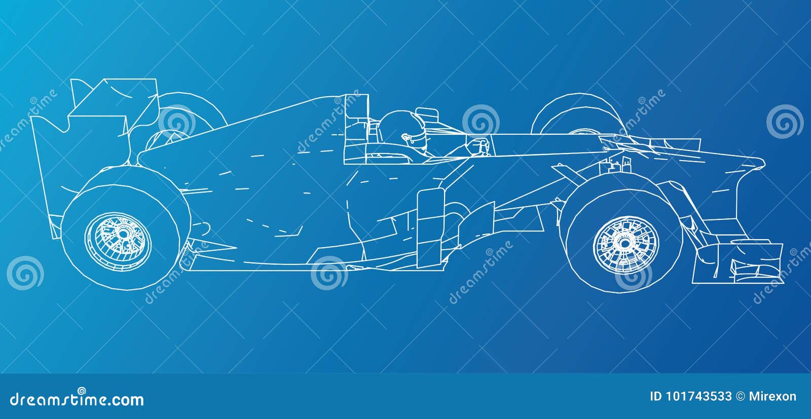 Racing Car. Wire-frame. EPS10 Format. Vector Rendering of 3d. Stock ...