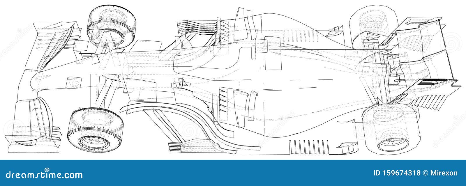 Racing Car. Wire-frame. EPS10 Format. Vector Rendering of 3d. Stock ...