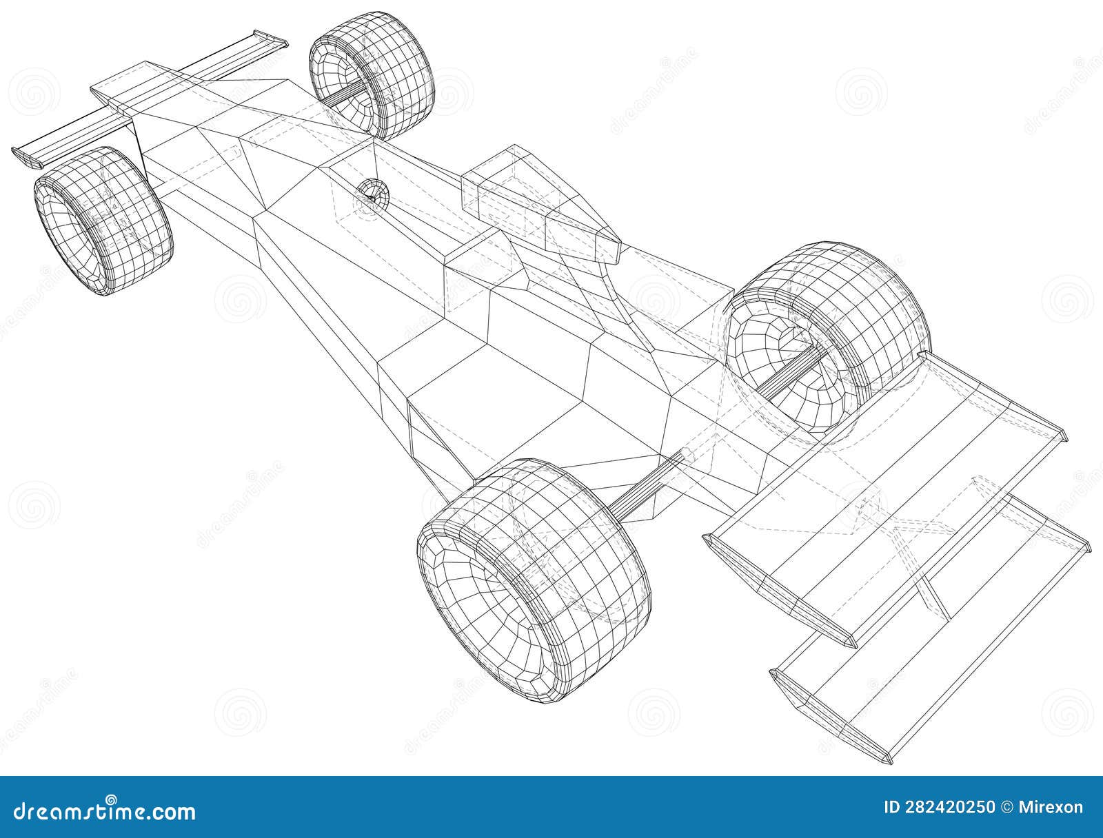 Racing Car. Wire-frame. EPS10 Format. Vector Rendering of 3d. Stock ...